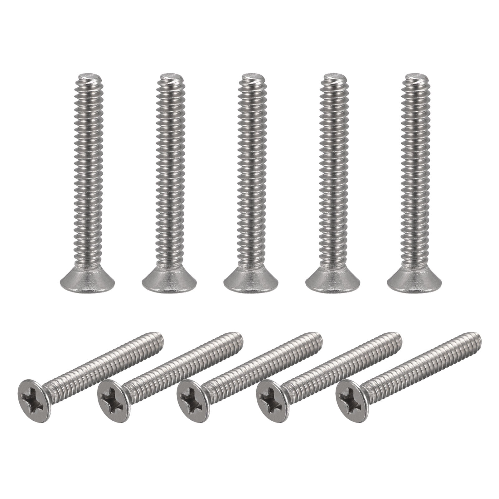 Uxcell 6#-32x1" Flat Head Machine Screws Phillips 304 Stainless Steel Polishing 100 Pack ...