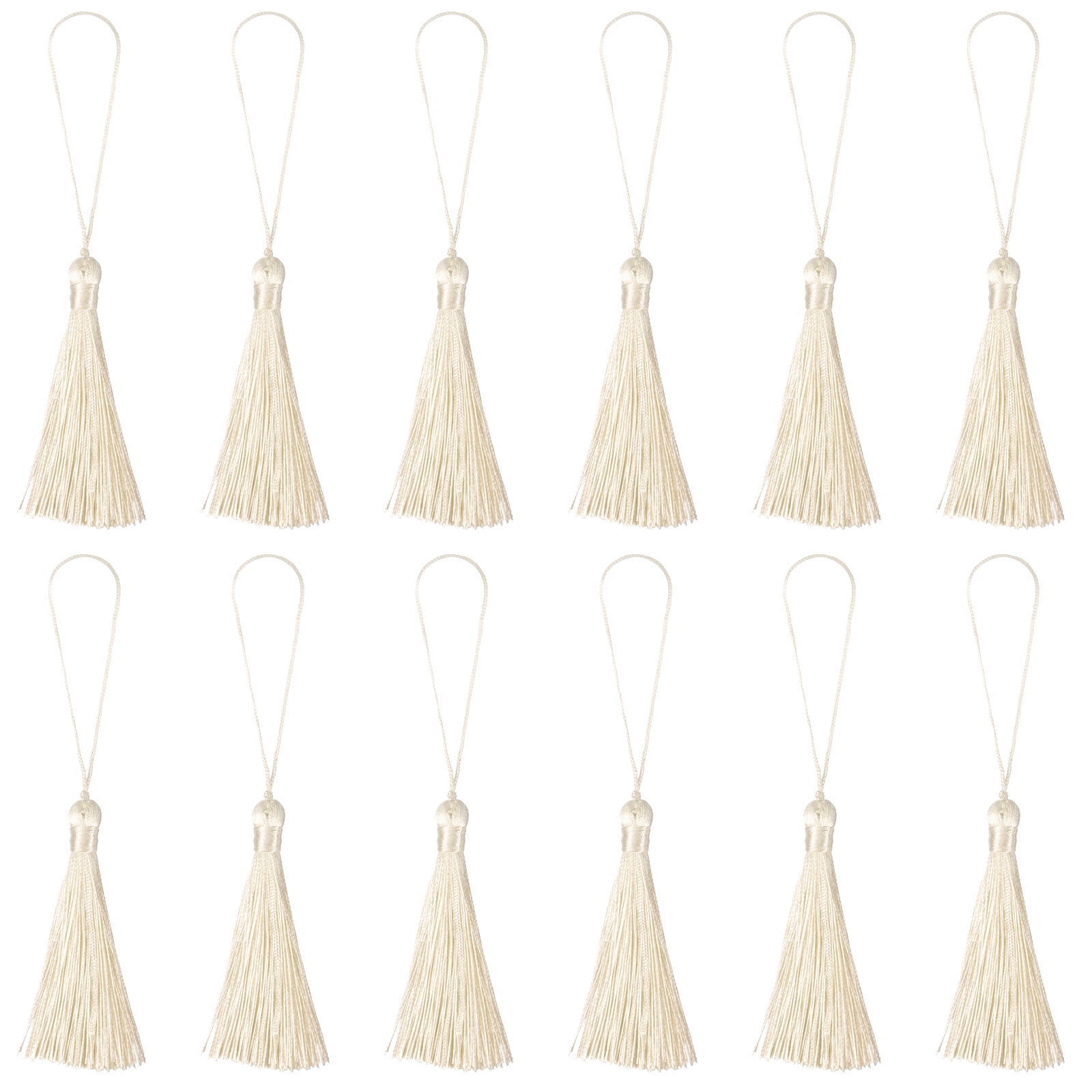 Uxcell 6.5" Silky Bookmark Tassels with Loop for DIY Craft Accessory ...