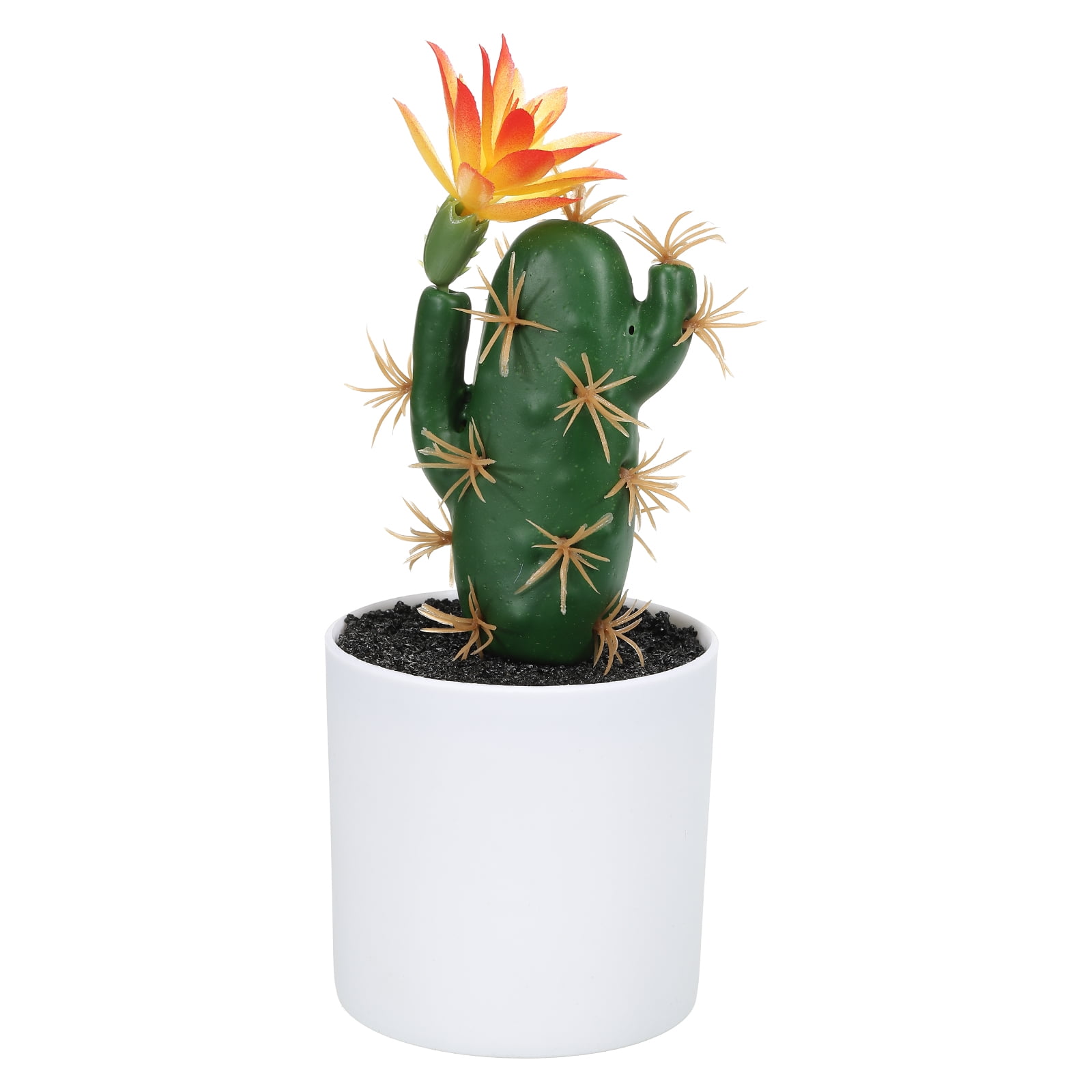 Uxcell 6.5"x2.2" Artificial Cactus Fake Flowering Cactus Decor Faux ...