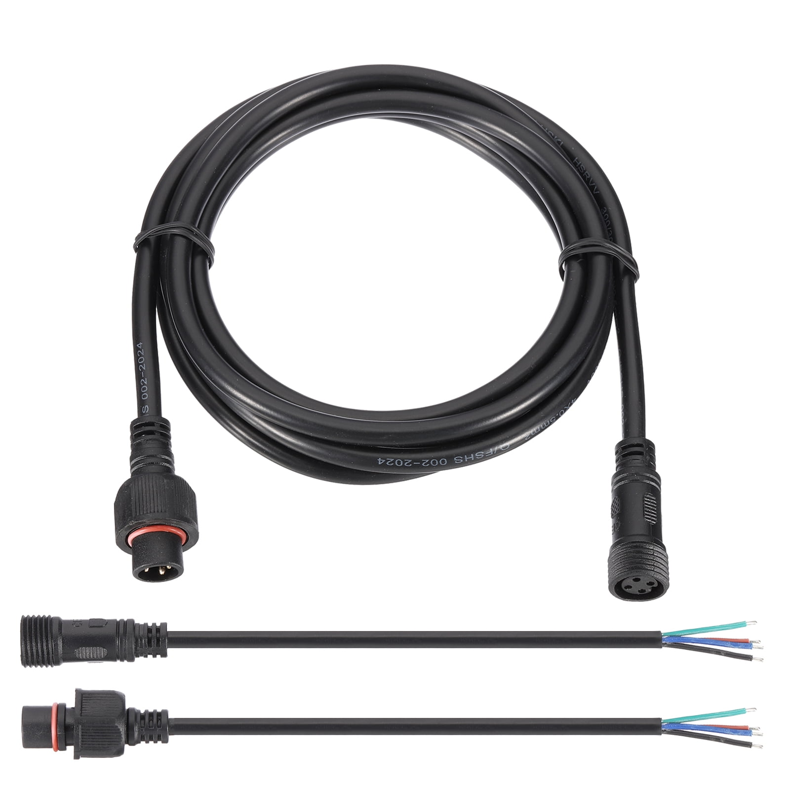 Uxcell 6.56Ft 20AWG IP67 4 Pin Extension Cable Wire with 7.87" Male ...