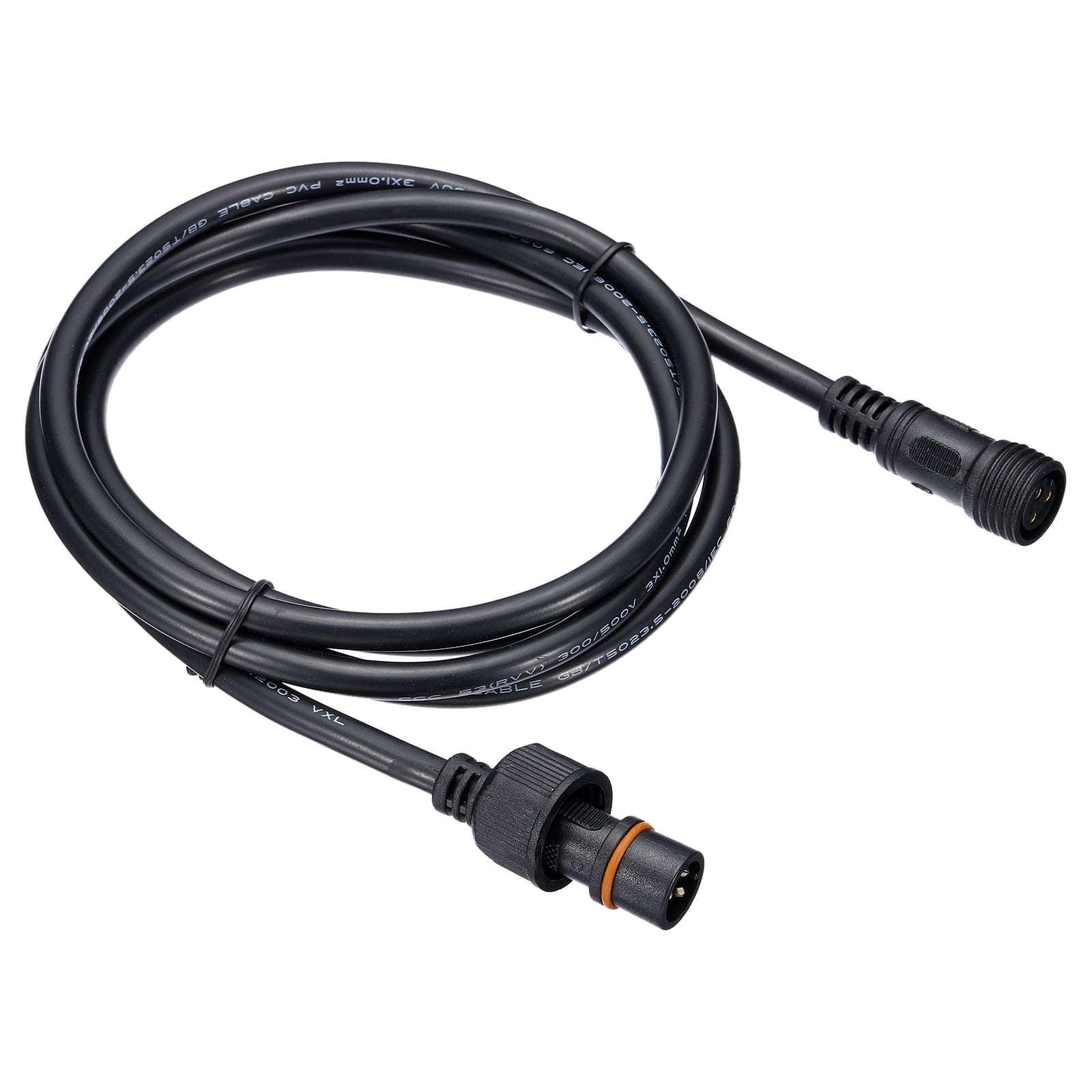 Uxcell 6.56Ft 3 Pin 18AWG Extension Cable Wire with Male and Female ...