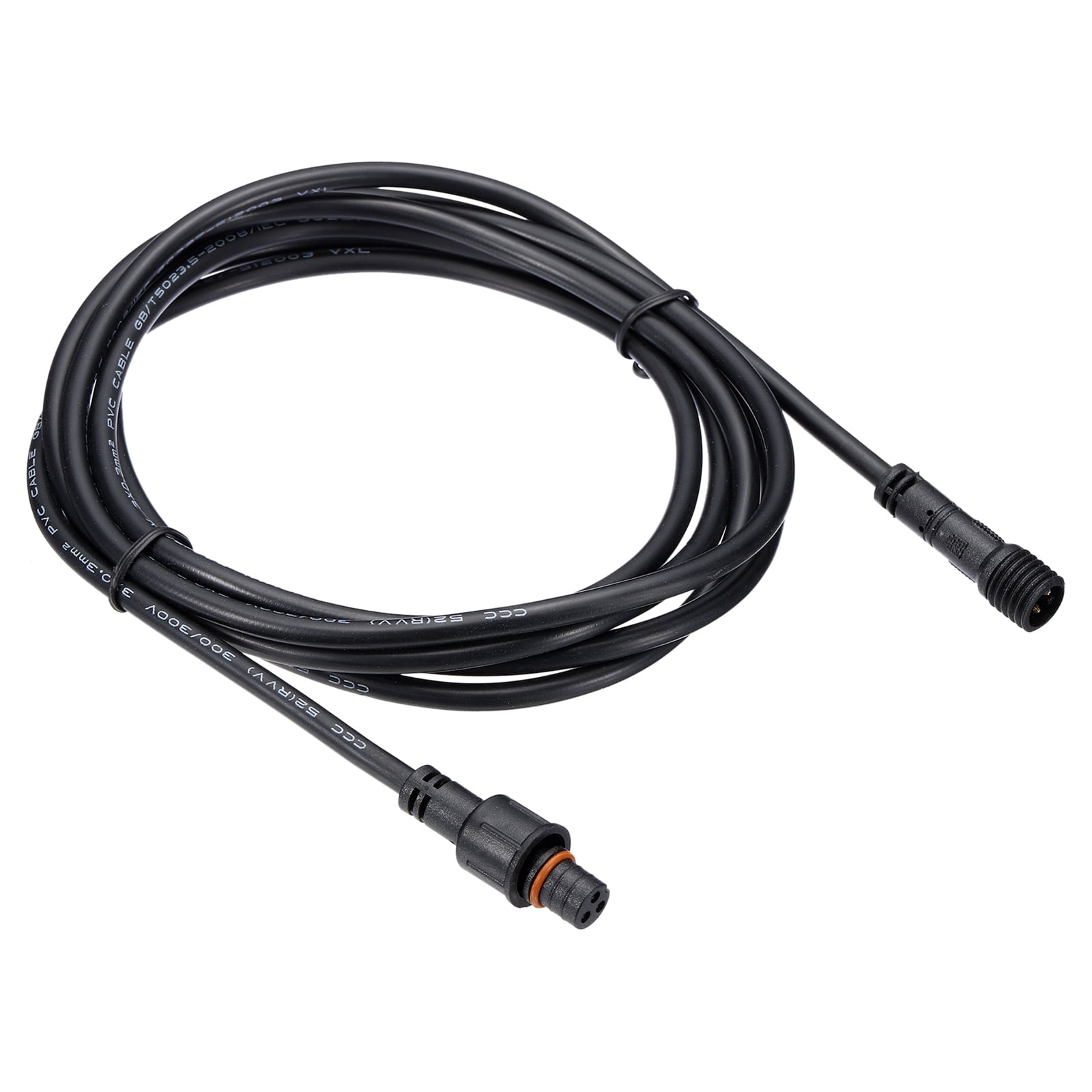 Uxcell 6.56Ft 3 Pin 22AWG Extension Cable Wire with Male and Female ...