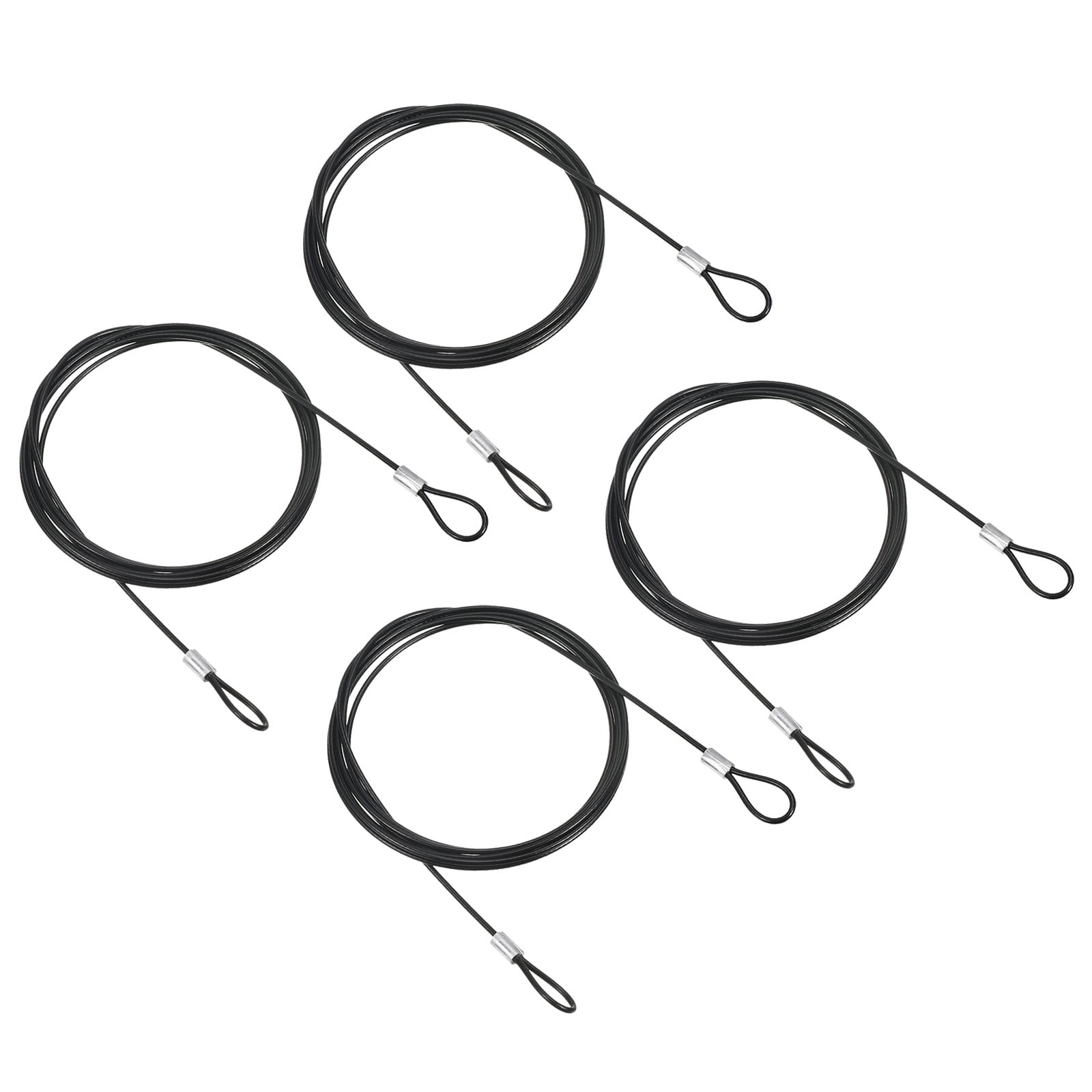 Uxcell Safety Cable Lock Steel Stage Lighting Security Wire Ropes Black ...