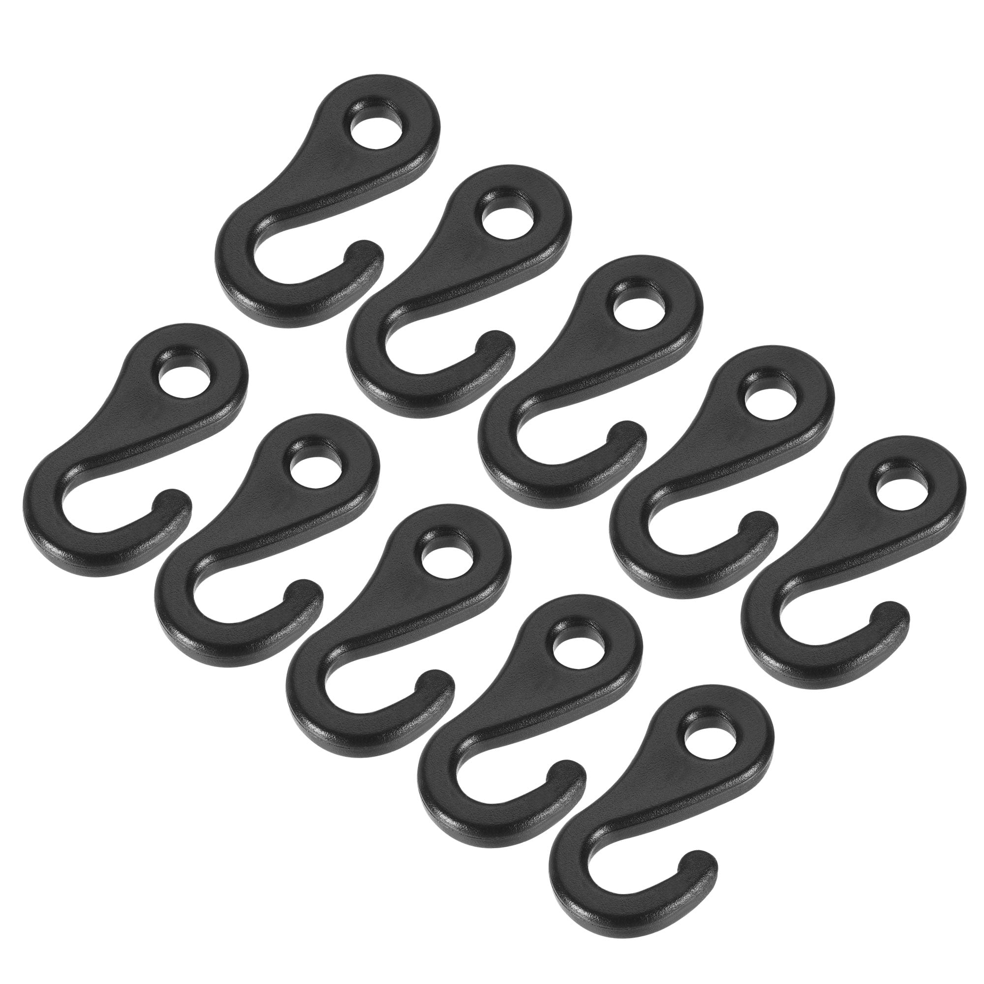Uxcell 6.5mm Hole Camping Tent Plastic Snaps Hooks Buckles Black 10Pack ...