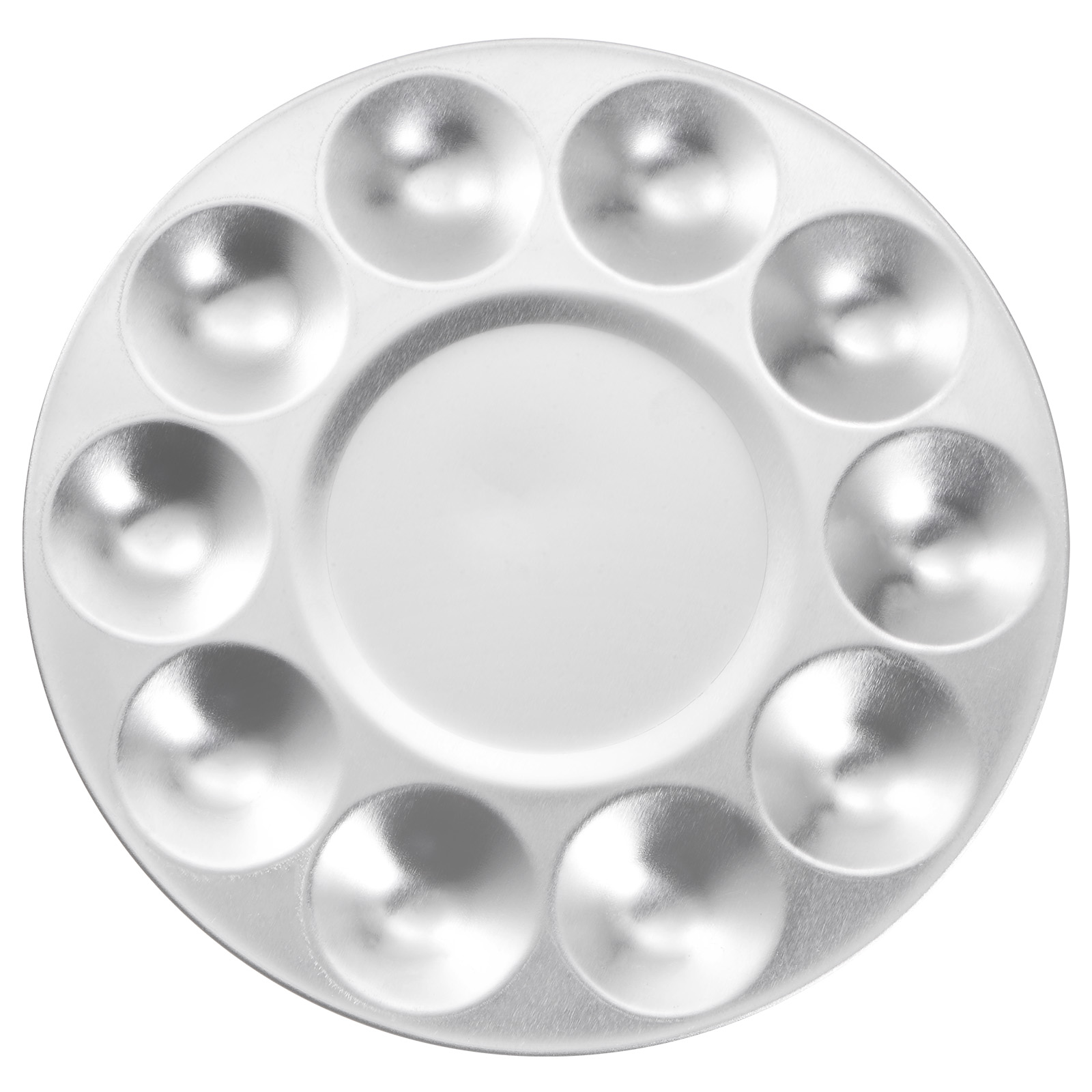 Uxcell 6.7" 10 Wells Round Aluminum Paint Palette Tray Paint Mixing ...
