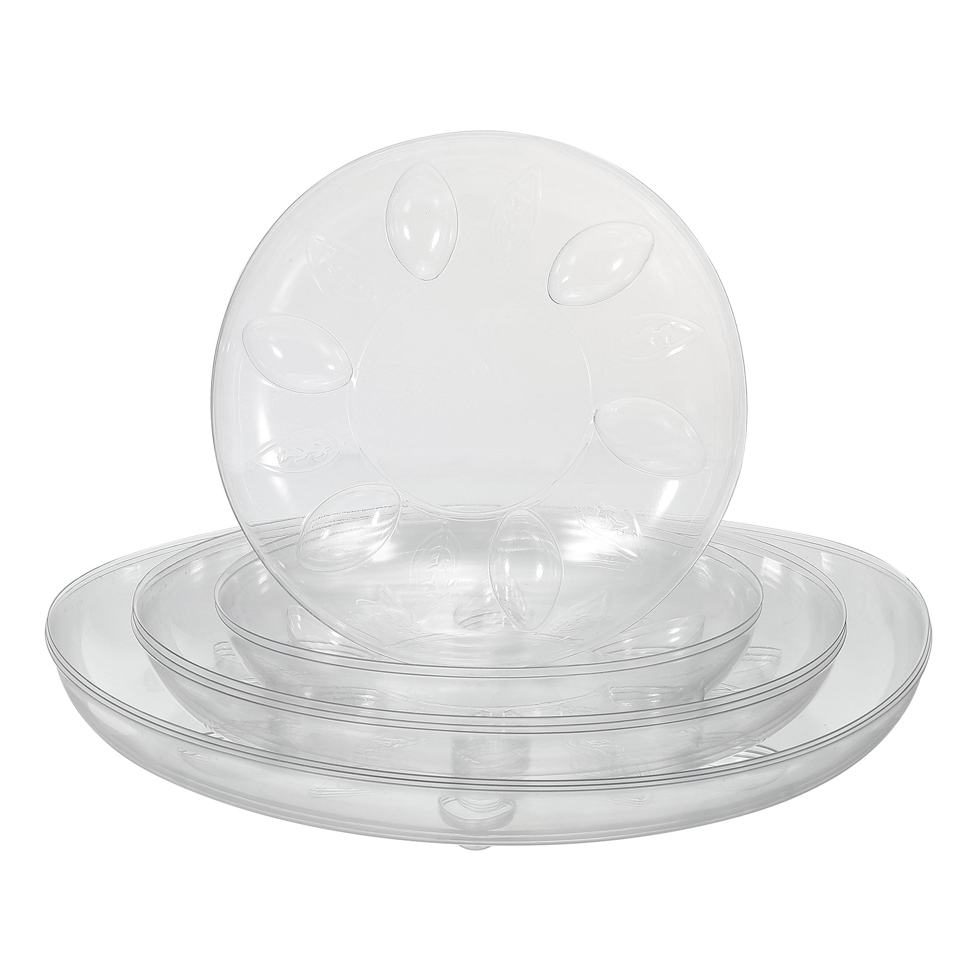 Uxcell 6/8/10 Inch Plant Saucers, Clear Plastic Drip Trays Plant Plate ...