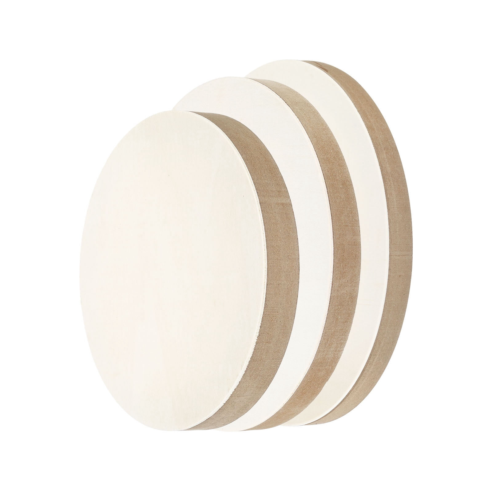 Uxcell 6" 8" 10" Wood Panels Board, Unfinished Round Wood Canvas Wood ...