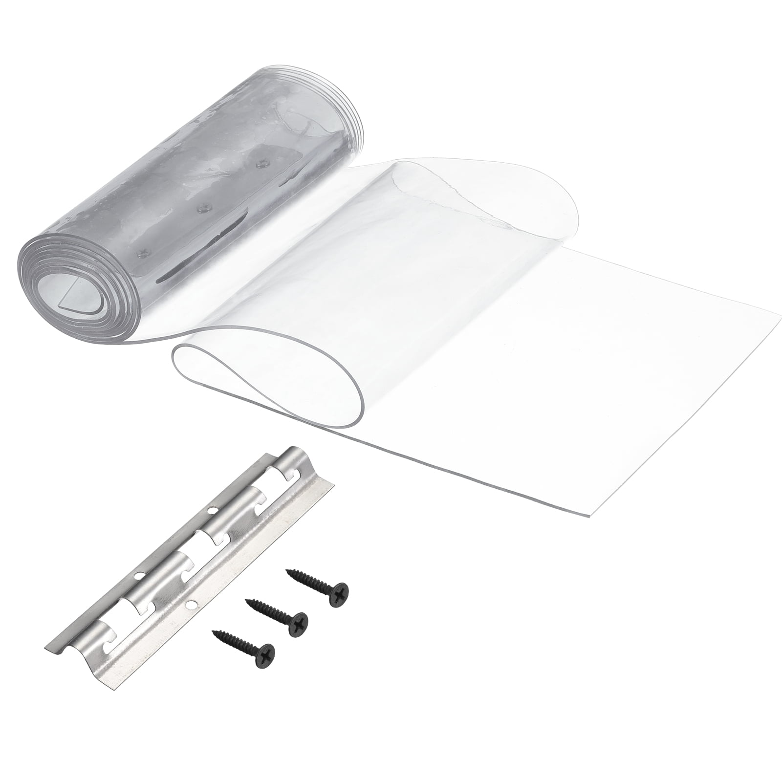 Uxcell 6.8 Ft x 7.8 in Plastic Vinyl Strip Curtain, Clear PVC Freezer ...