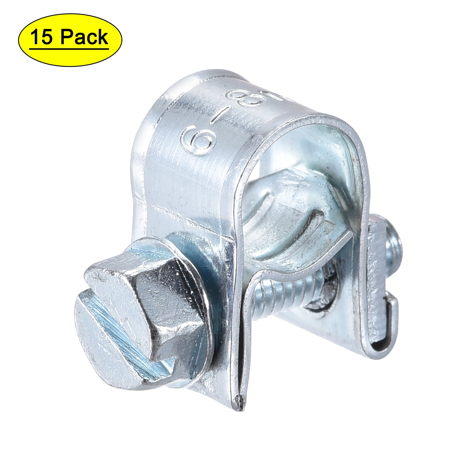 Uxcell 6-8mm Mini Fuel Injection Hose Clamp Zinc Plated Steel Fuel Line ...