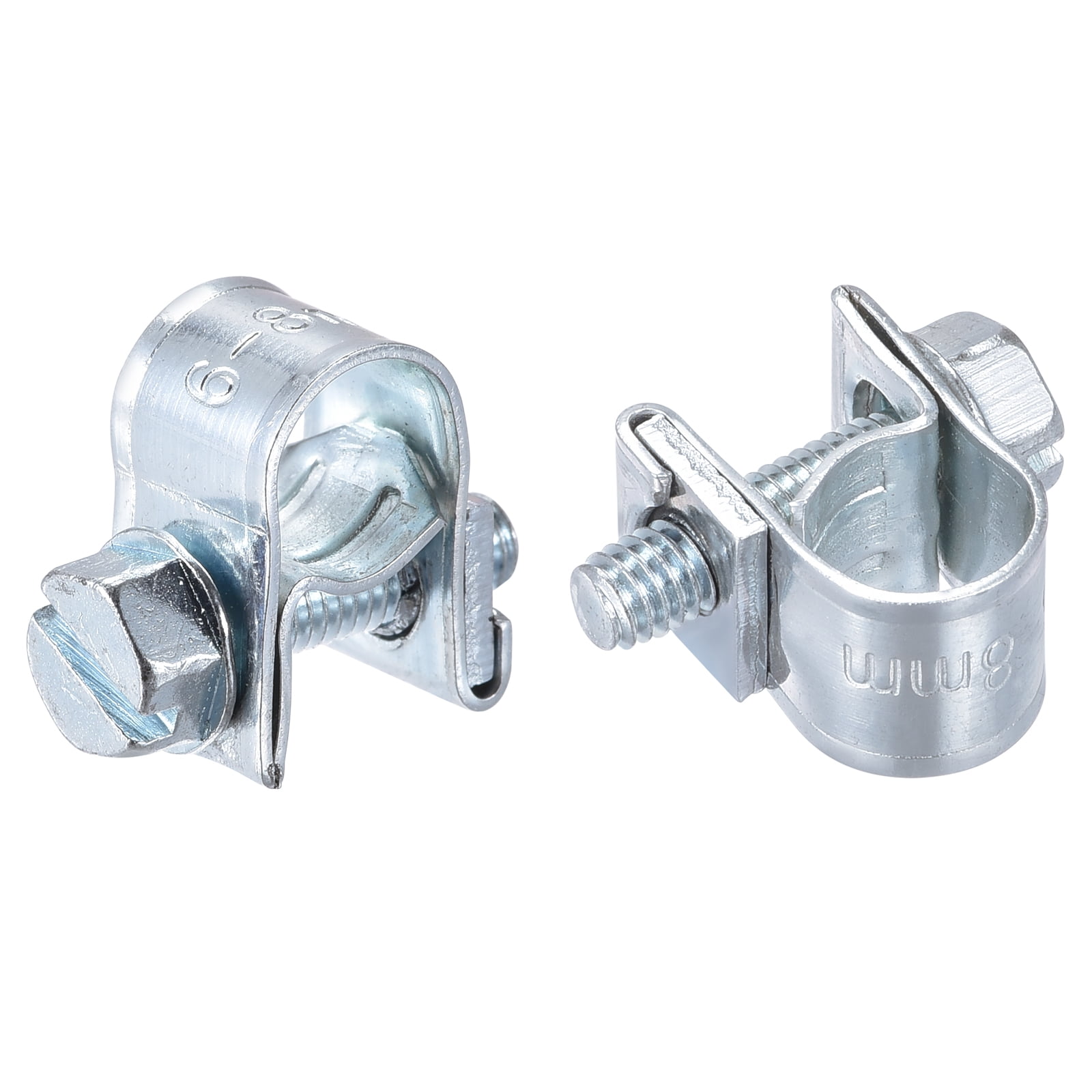 Uxcell 6-8mm Mini Fuel Injection Hose Clamp Zinc Plated Steel Fuel Line ...