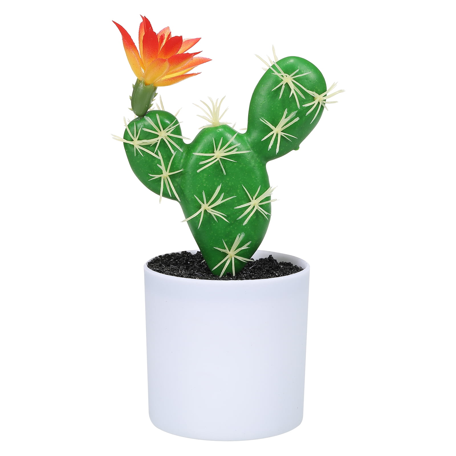 Uxcell 6.9"x3.5" Artificial Cactus Fake Flowering Cactus Decor Faux ...