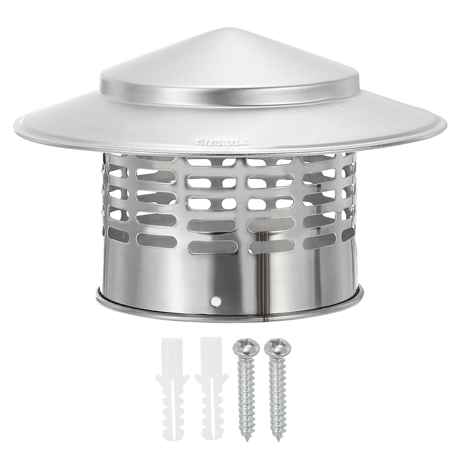 Uxcell 6" Chimney Cap, 304 Stainless Steel Round Chimney Cover Cap Hood ...