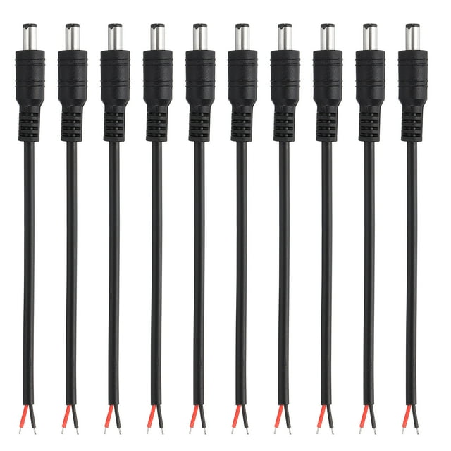 Uxcell 6" DC Power Cable, 20 Pcs 5.5mm x 2.1mm Barrel Plug Socket ...
