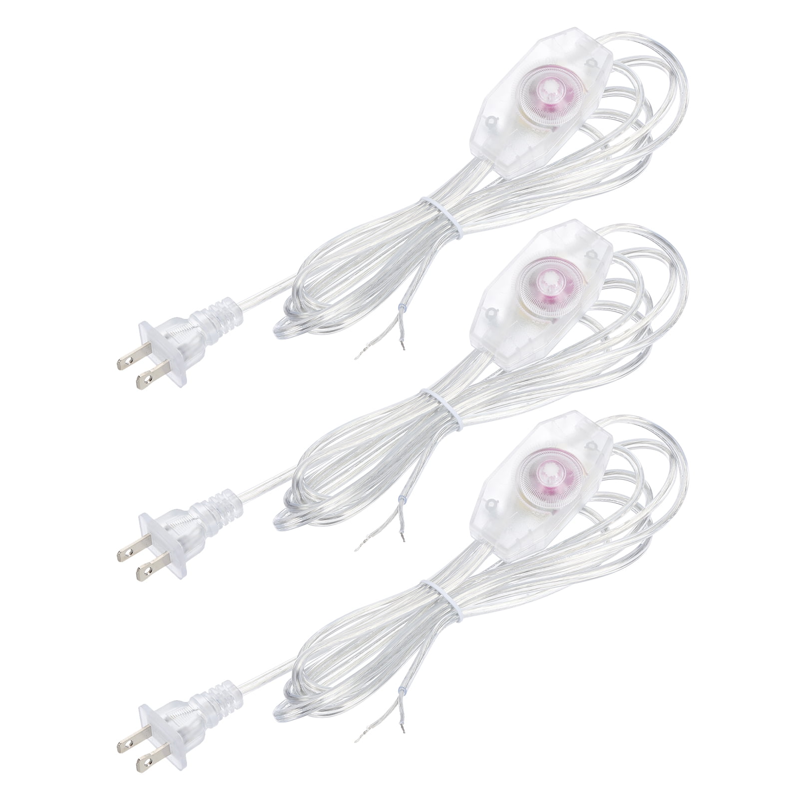 Uxcell 6 Feet 3 Set UL List Lamp Power Cord with Full Range Rotary Lamp ...