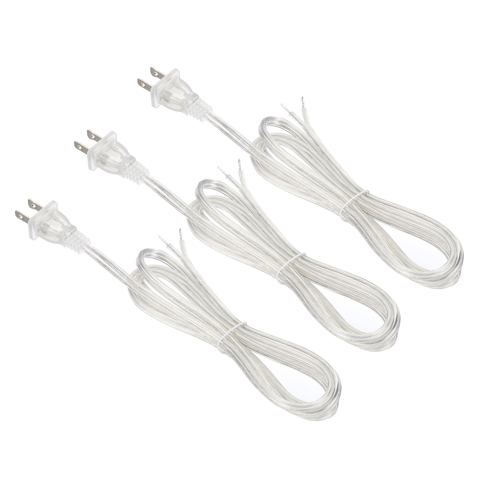 Uxcell 6 Feet Lamp Cord, SPT-2 18AWG UL Listed Power Wire 3 Pack Clear ...