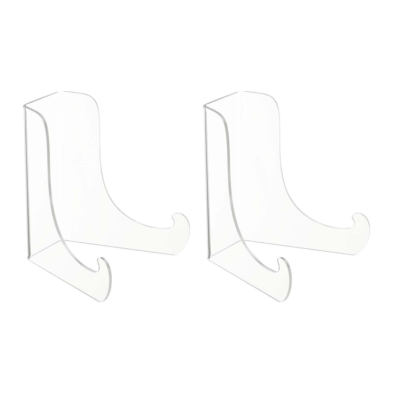Uxcell 6 Inch Acrylic Plate Display Stand, 2 Pack Large Clear Easel ...
