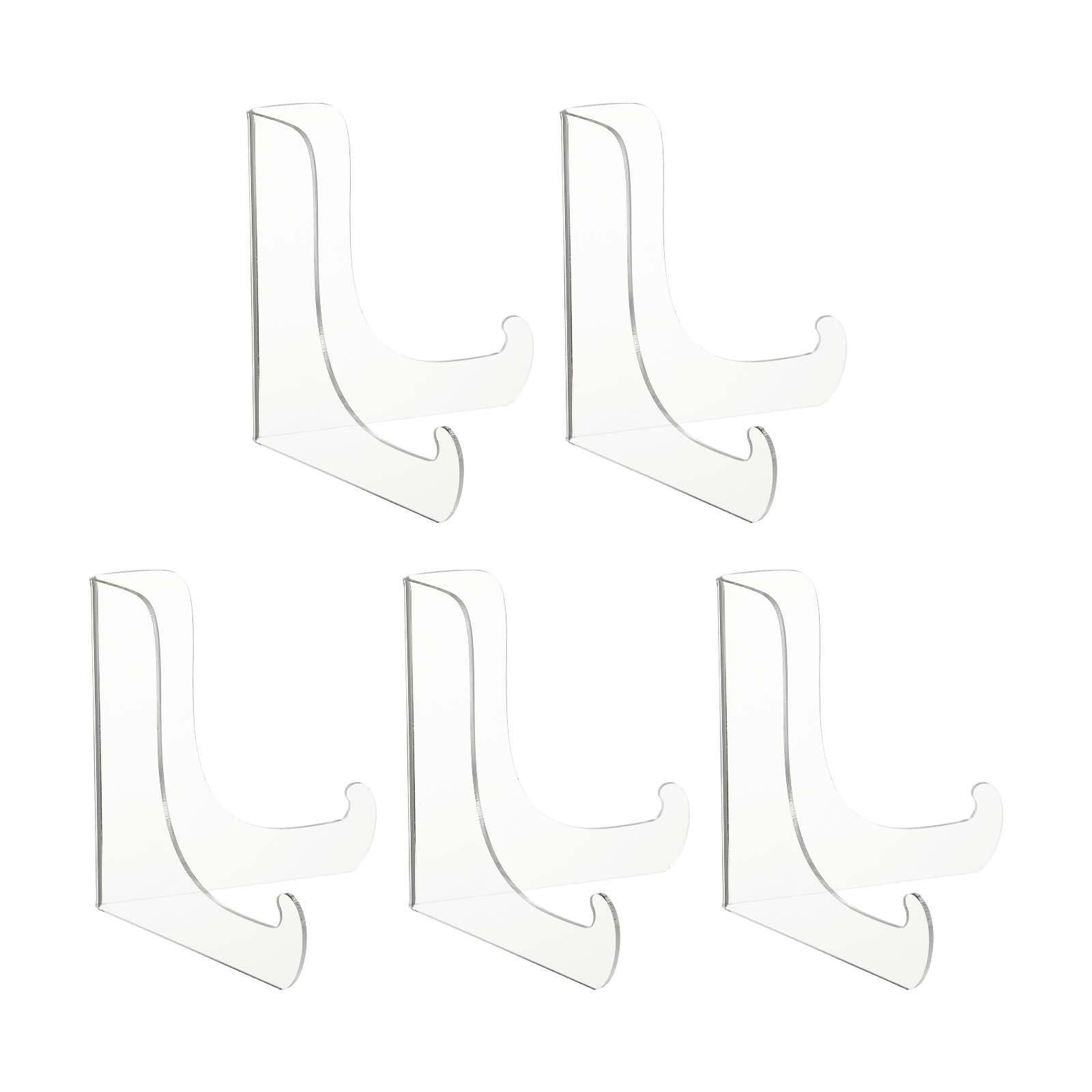 Uxcell 6 Inch Acrylic Plate Display Stand, 5 Pack Large Clear Easel ...