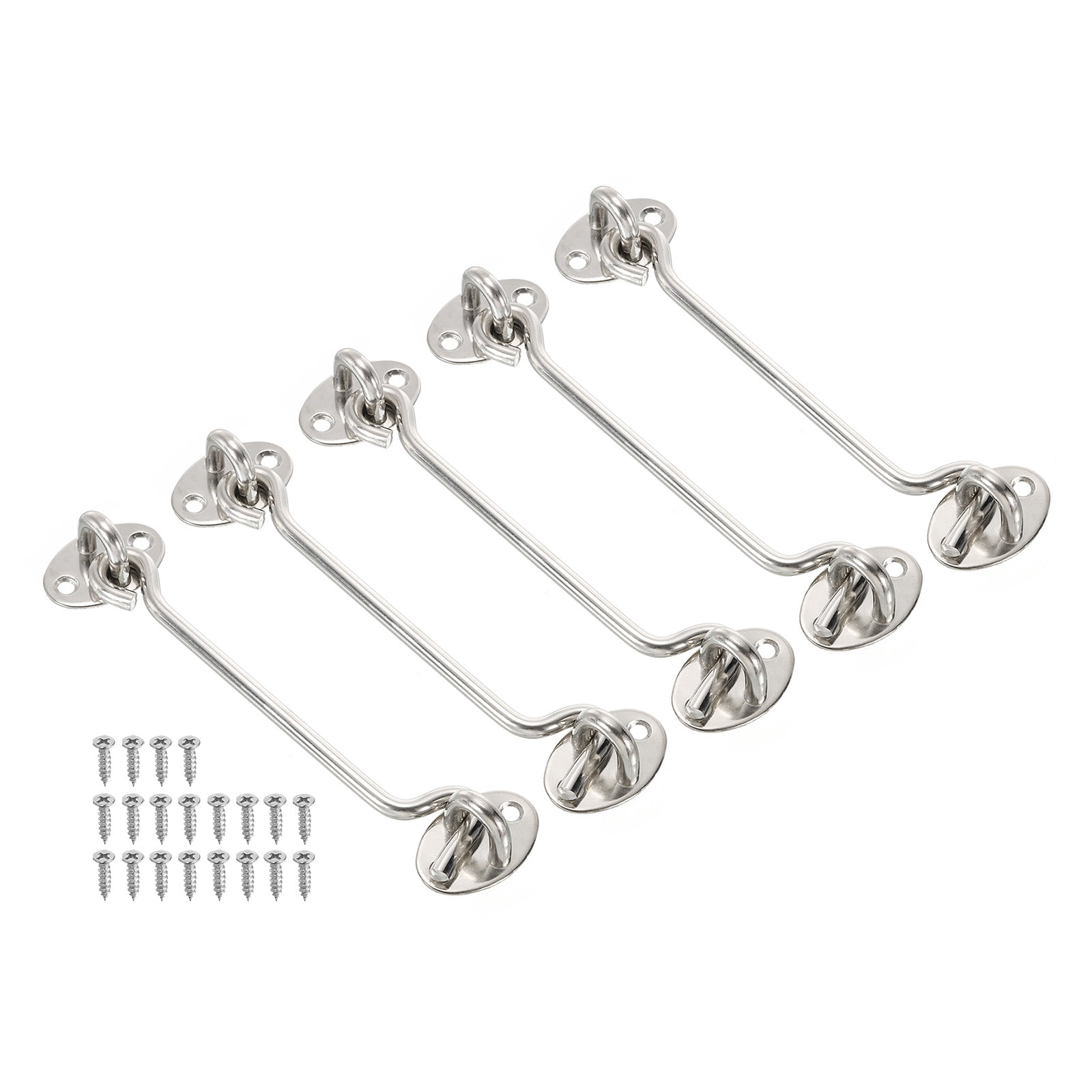 Uxcell 6 Inch Hook Eye Latch, 5 Pack Stainless Steel Privacy Hook and ...