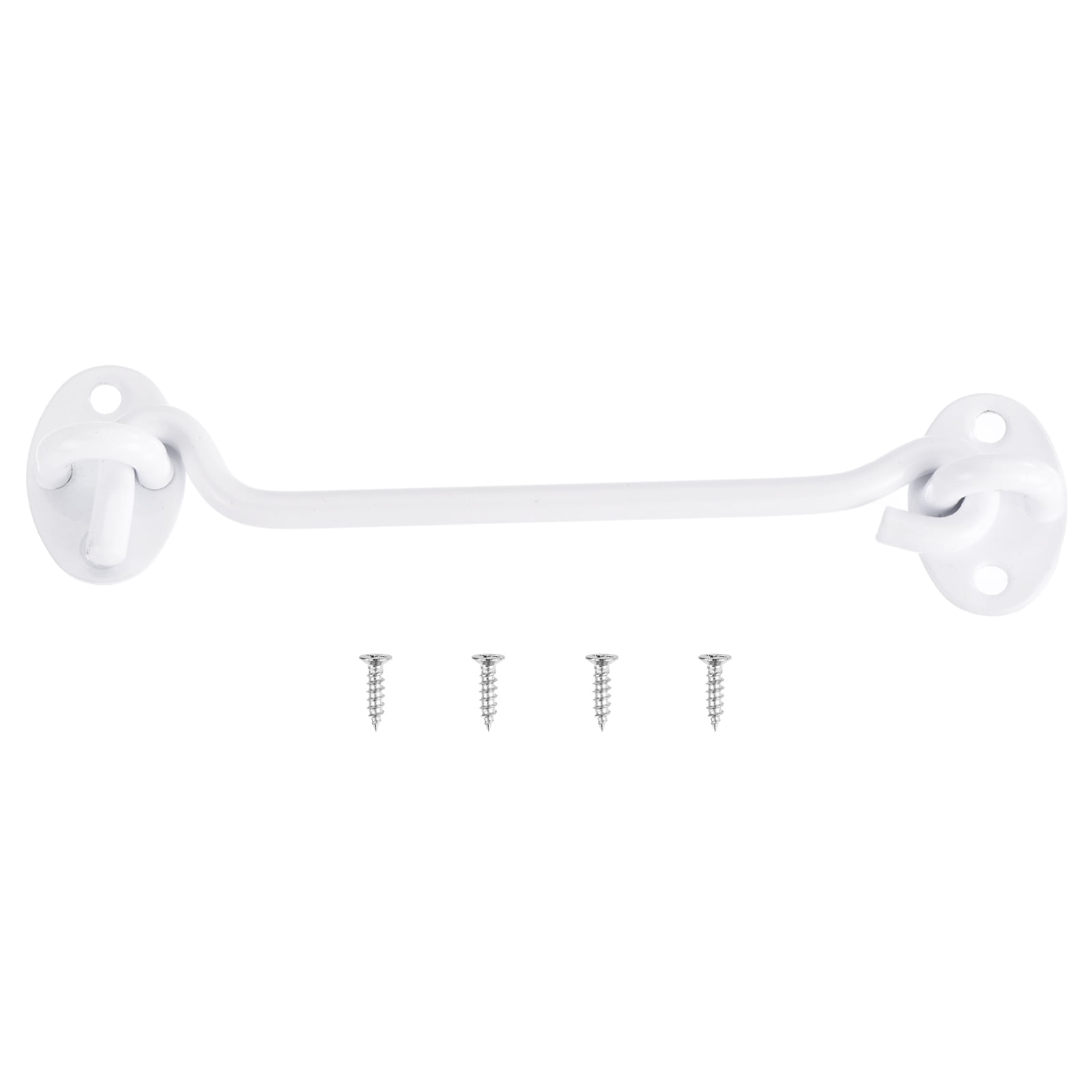 Uxcell 6 inch Hook and Eye Latch Barn Door Lock Stainless Steel, White ...