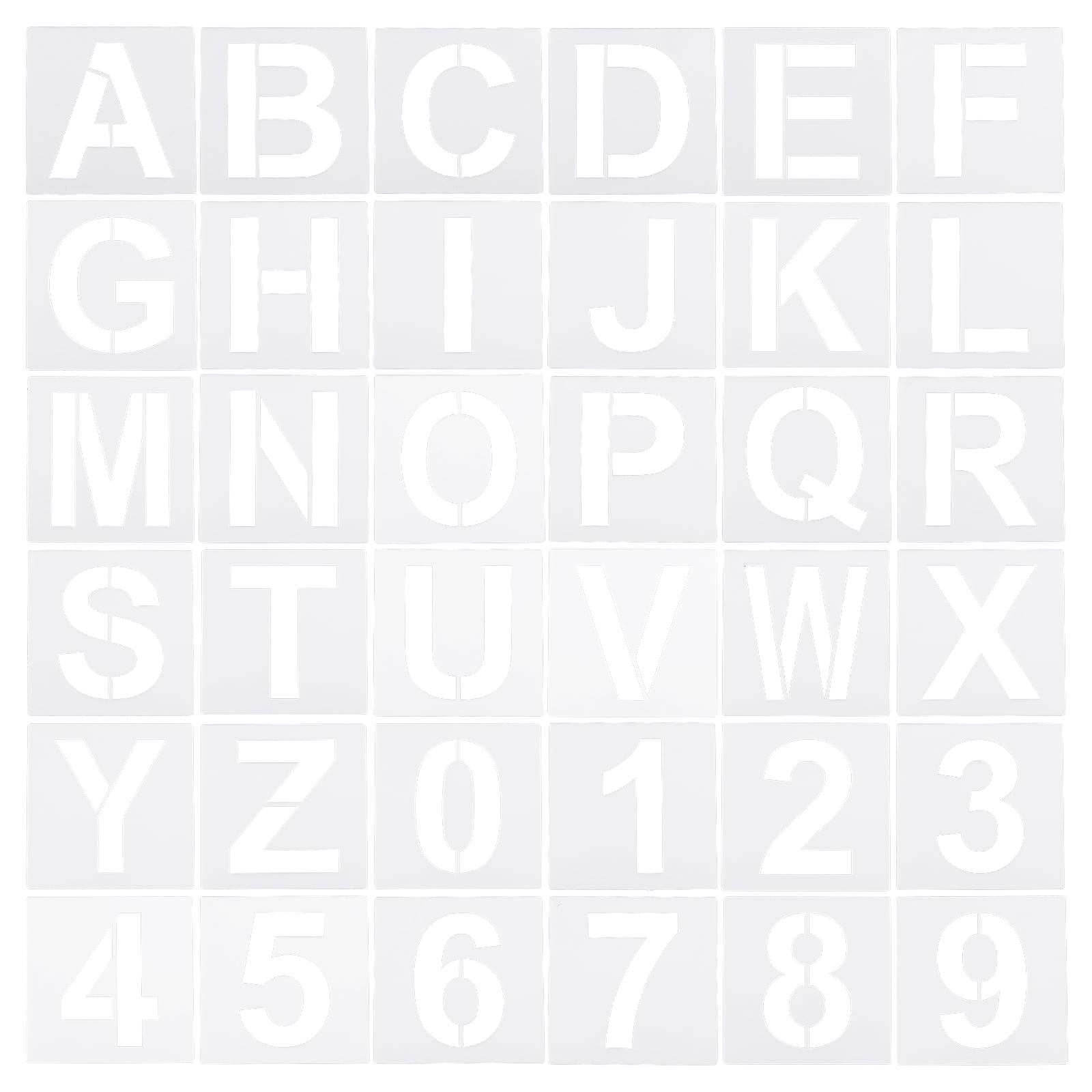 Uxcell 6 inch Letter Number Stencils 7" Width Reusable Alphabet Numbers ...