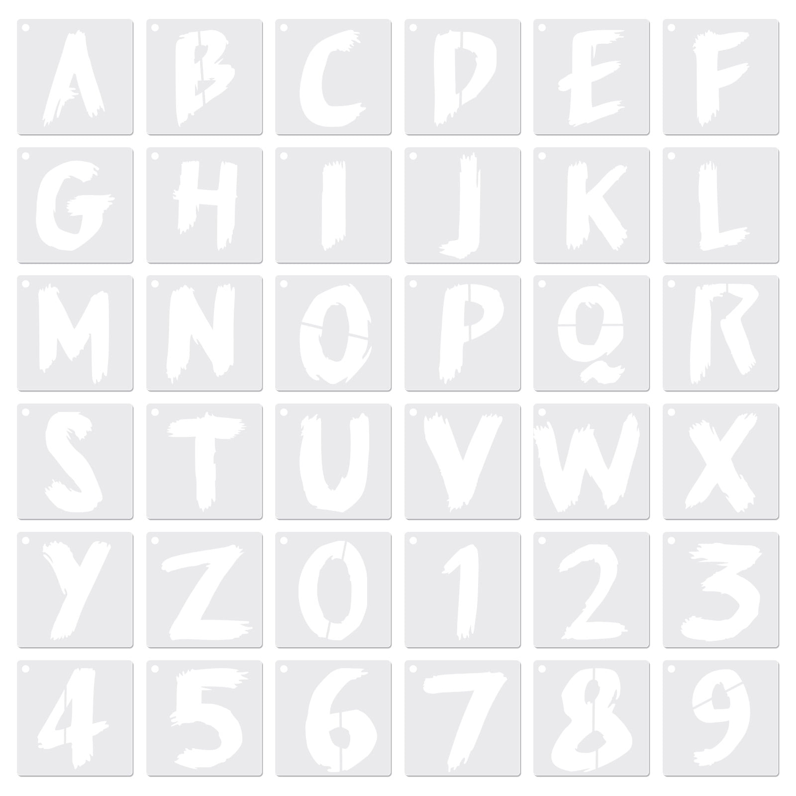 Uxcell 6 Inch Letter Stencils Number Stencils, 36 Pack Reusable ...