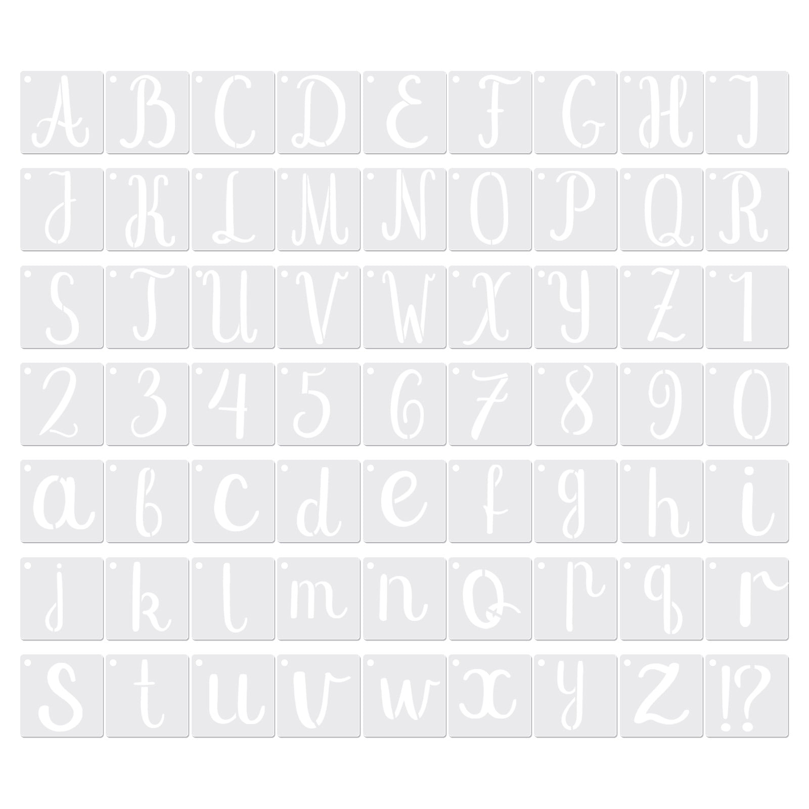 Uxcell 6 Inch Letter Stencils Number Stencils, 63 Pack Reusable ...