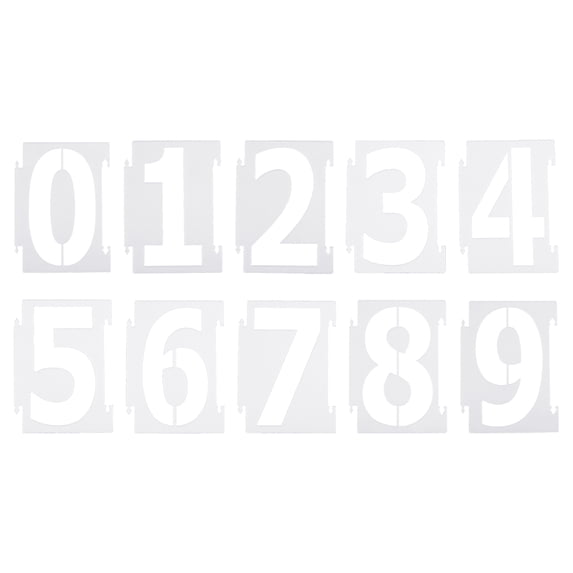 Uxcell Reusable Plastic Number Stencils 0-9, 6 Inch, White, 10 Pack for ...