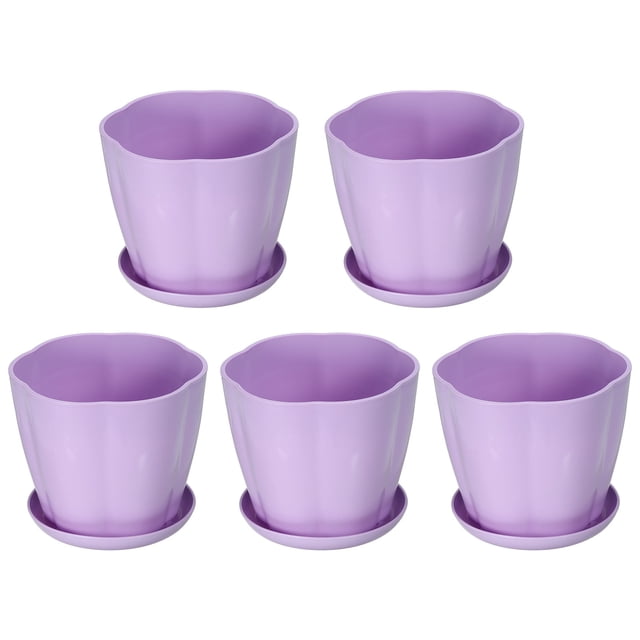 Uxcell 6 Inch Plastic Plant Pots Flower Planters with Drainage Holes ...