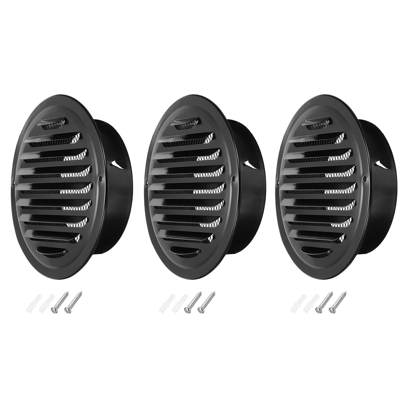 Uxcell 6 Inch Round Soffit Vent, 3Pcs Stainless Steel Wall Vent Grille ...