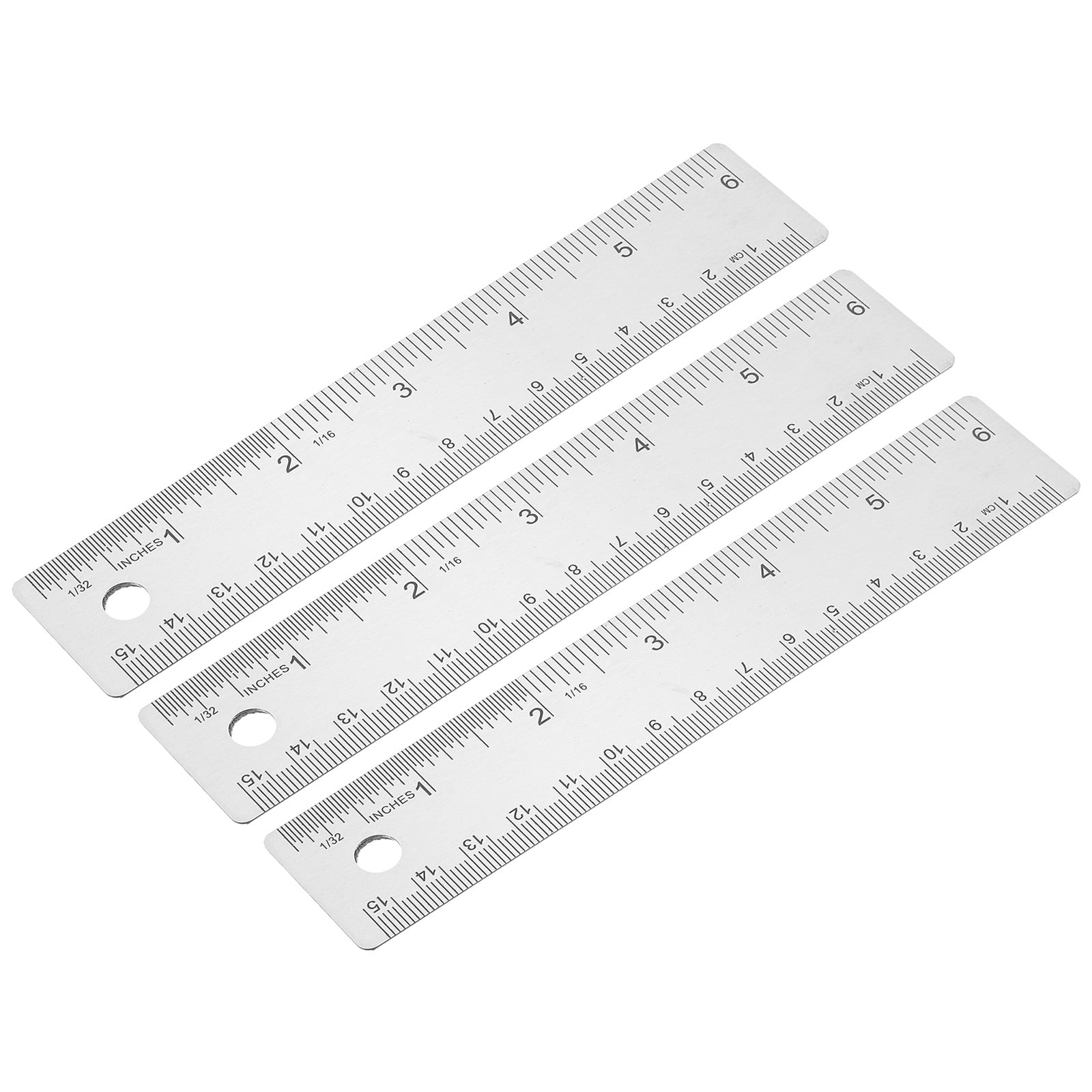 Uxcell 6 Inch Stainless Steel Straight Ruler, 3 Pcs Cork Backing Non ...