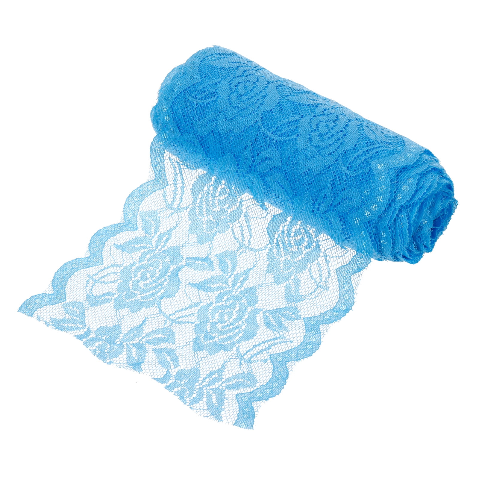 Uxcell 6 Inch Wide 11 Yard Lace Ribbon Floral Pattern Light Blue Lace ...