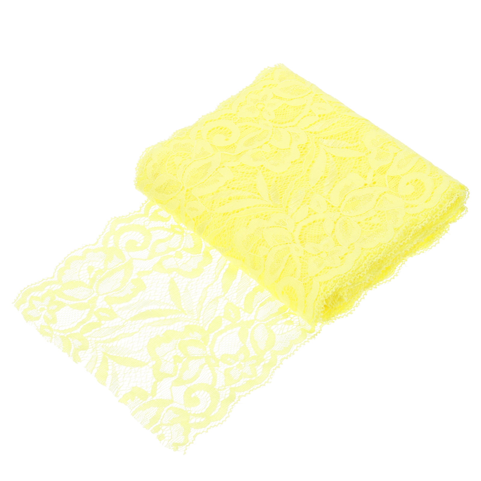 Uxcell 6 Inch Wide 5 Yard Lace Ribbon Floral Pattern Light Yellow Lace ...