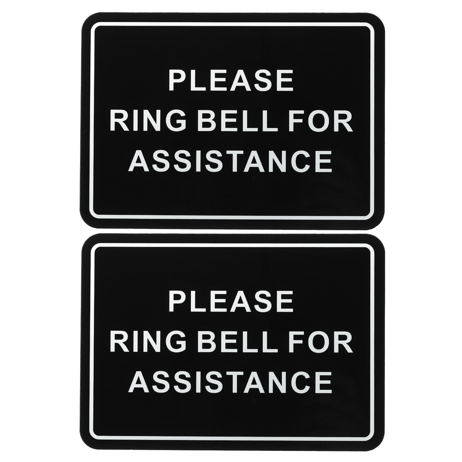 Uxcell 6"Lx4"W Please Ring Bell for Assistance Sign, Black Board Silver ...