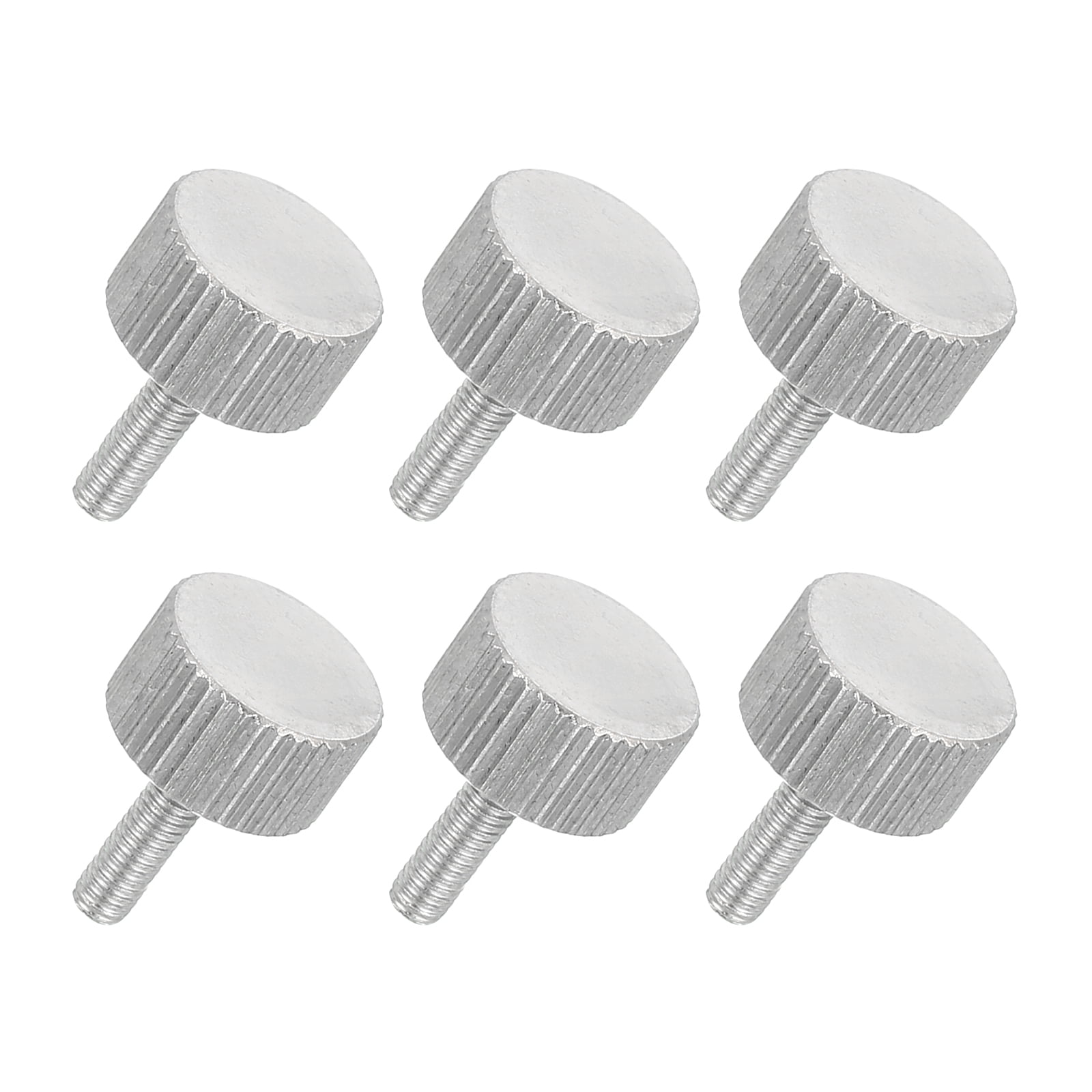 Uxcell 6 PCS M3 x 10mm Flat Knurled Head Thumb Screws,304 Stainless Steel Fully Threaded ...