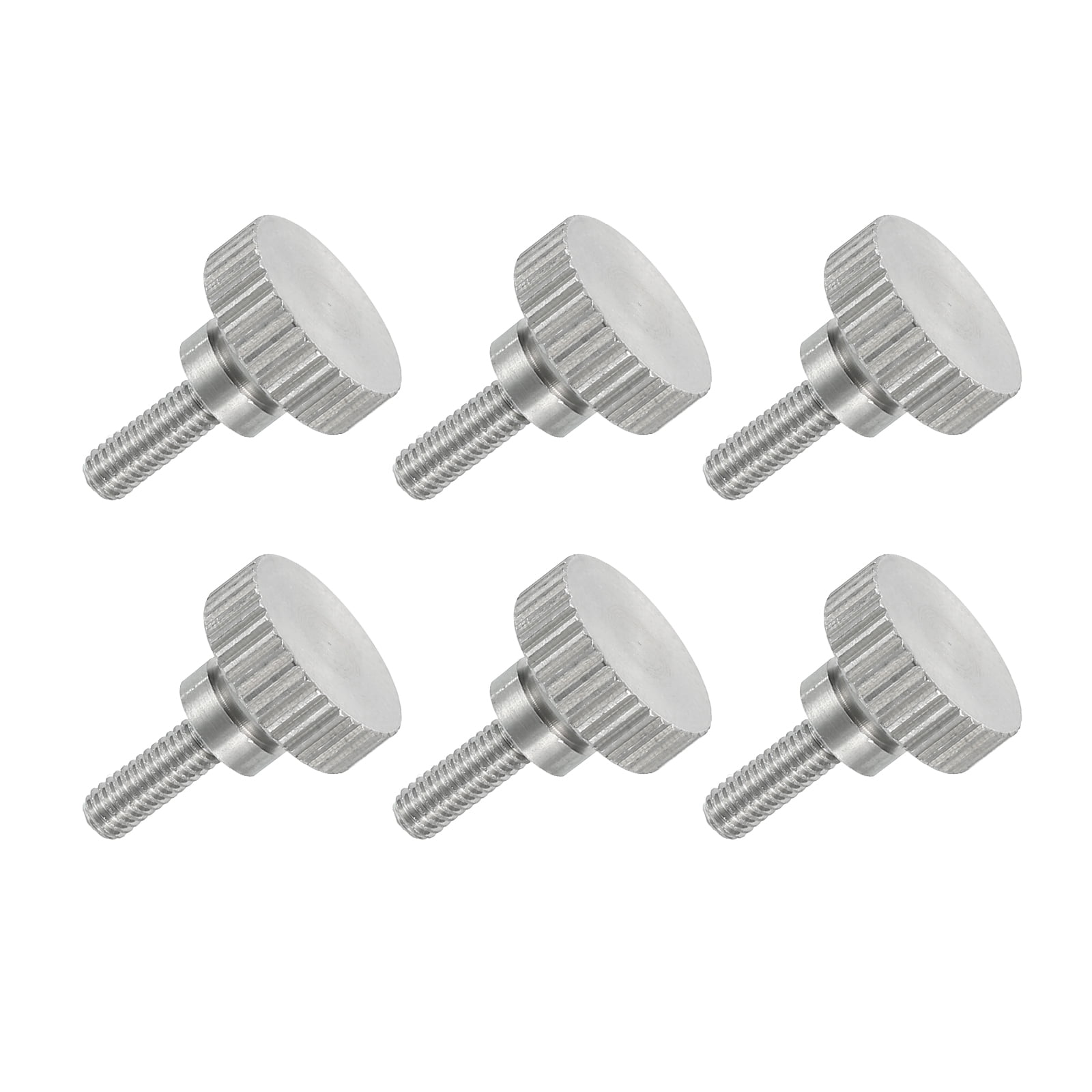 Uxcell 6 PCS M3 x 8mm Flat Knurled Head Thumb Screws,304 Stainless Steel Fully Threaded ...