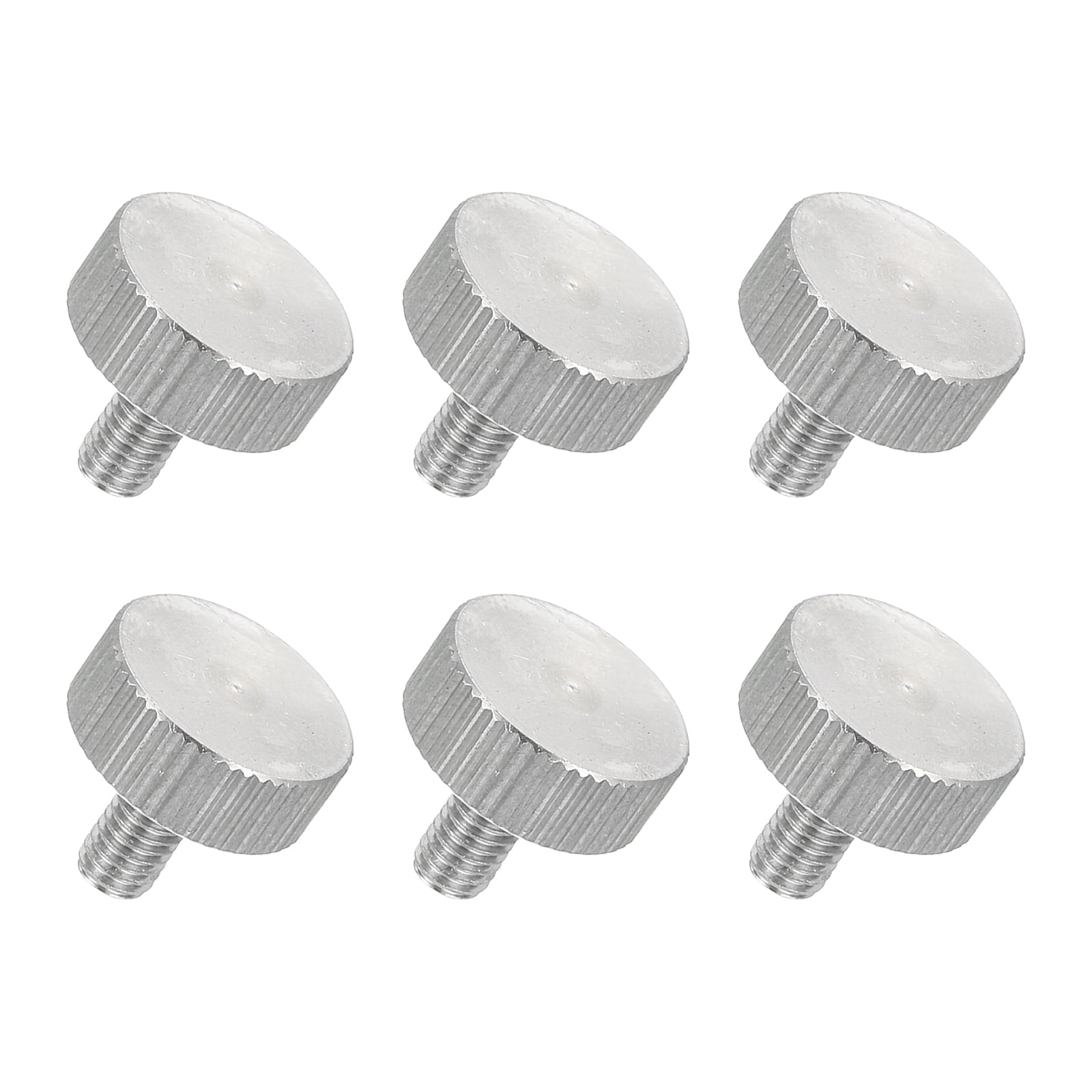 Uxcell 6 PCS M5 x 10mm Flat Knurled Head Thumb Screws,304 Stainless Steel Fully Threaded ...