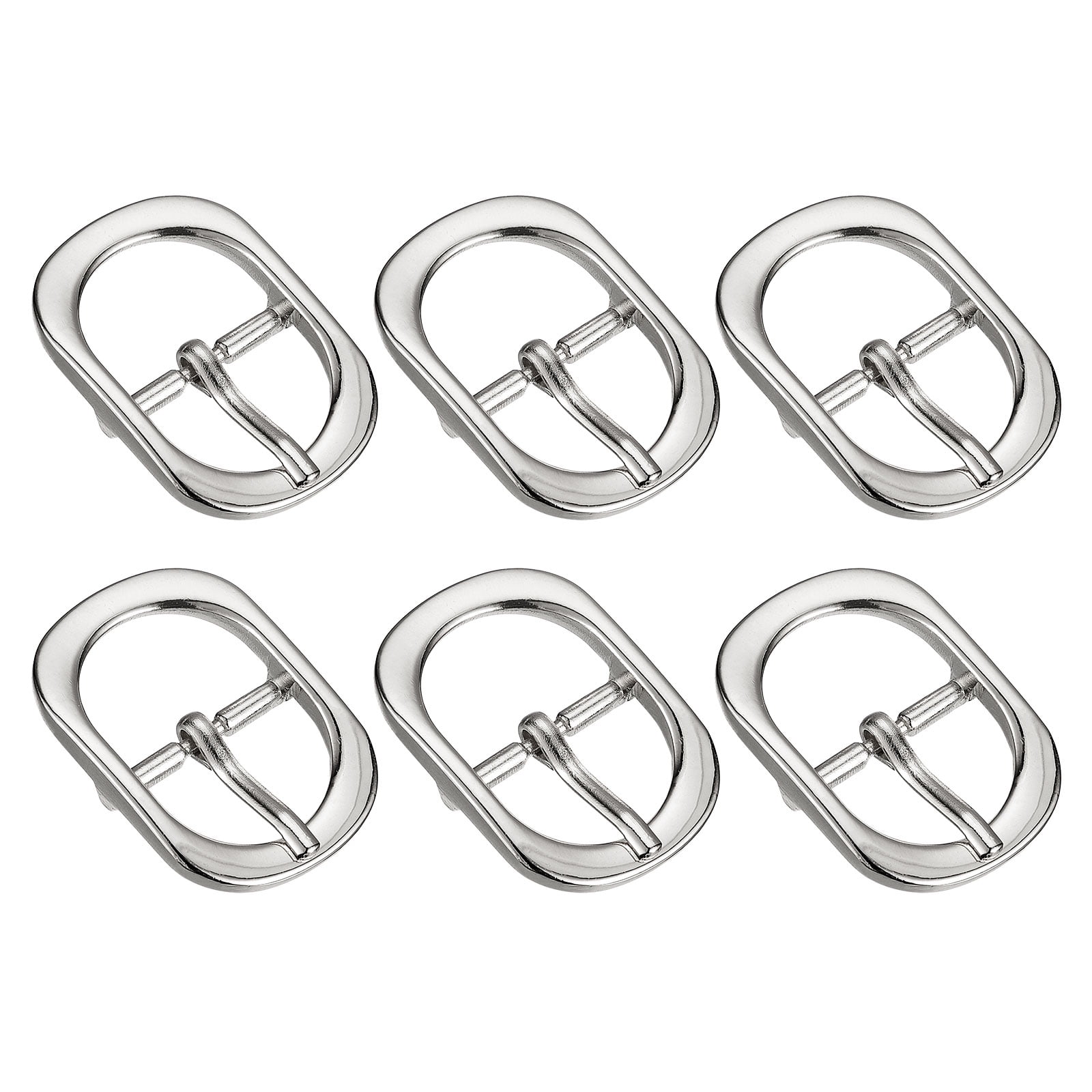 Uxcell 6 Pack 0.75" Single Prong Belt Buckle Oval Center Bar Buckles ...