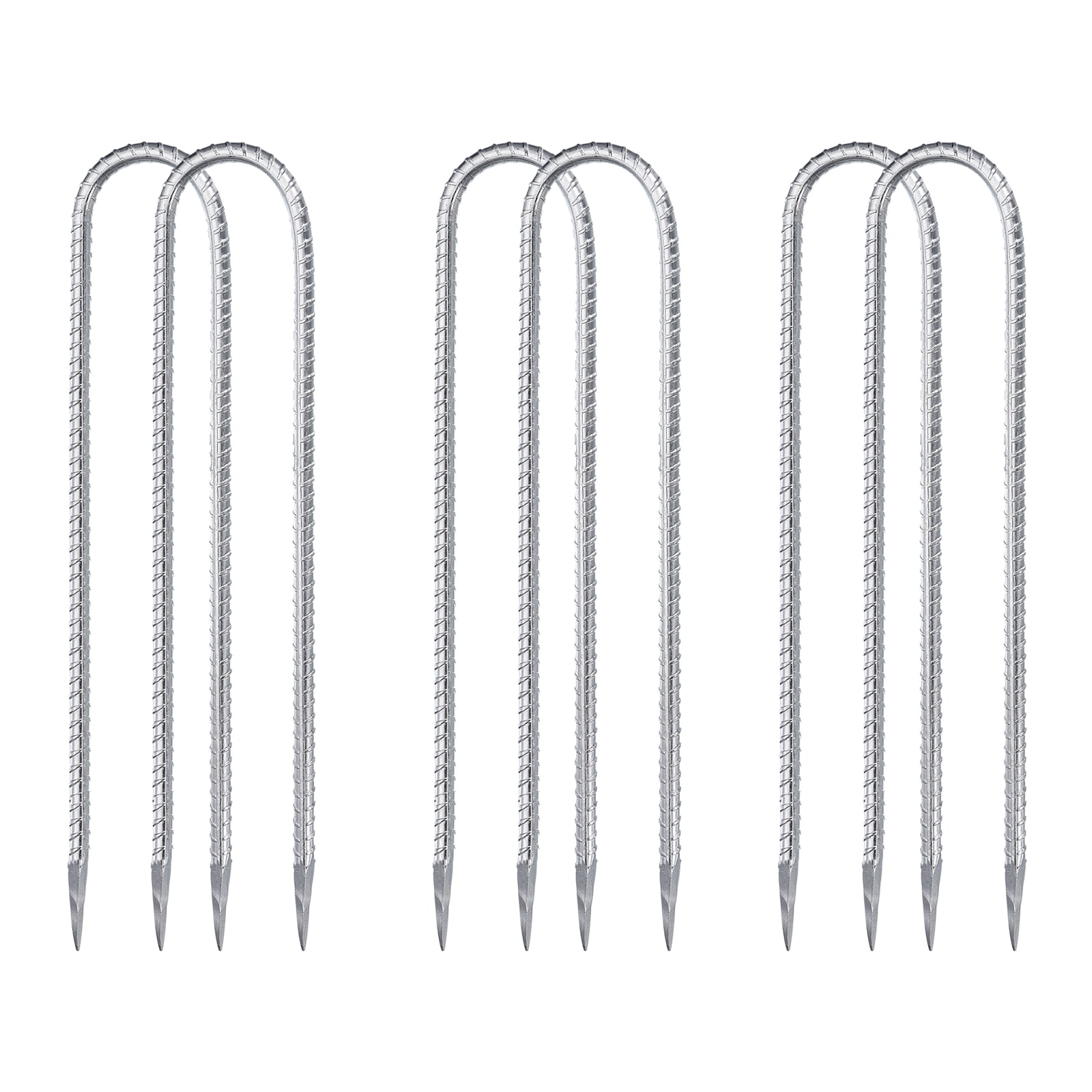 Uxcell 6 Pack 12" Trampolines Wind Stake, U Shape Rebars Stakes ...