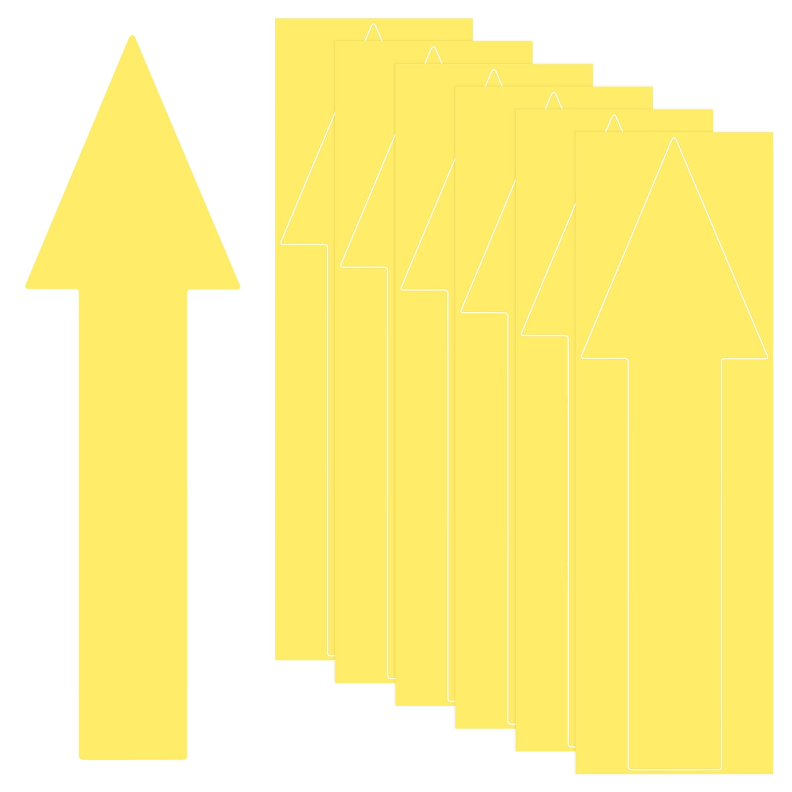 Uxcell 6-Pack 12 x 4 in PVC Waterproof Adhesive Arrow Stickers for Wall ...