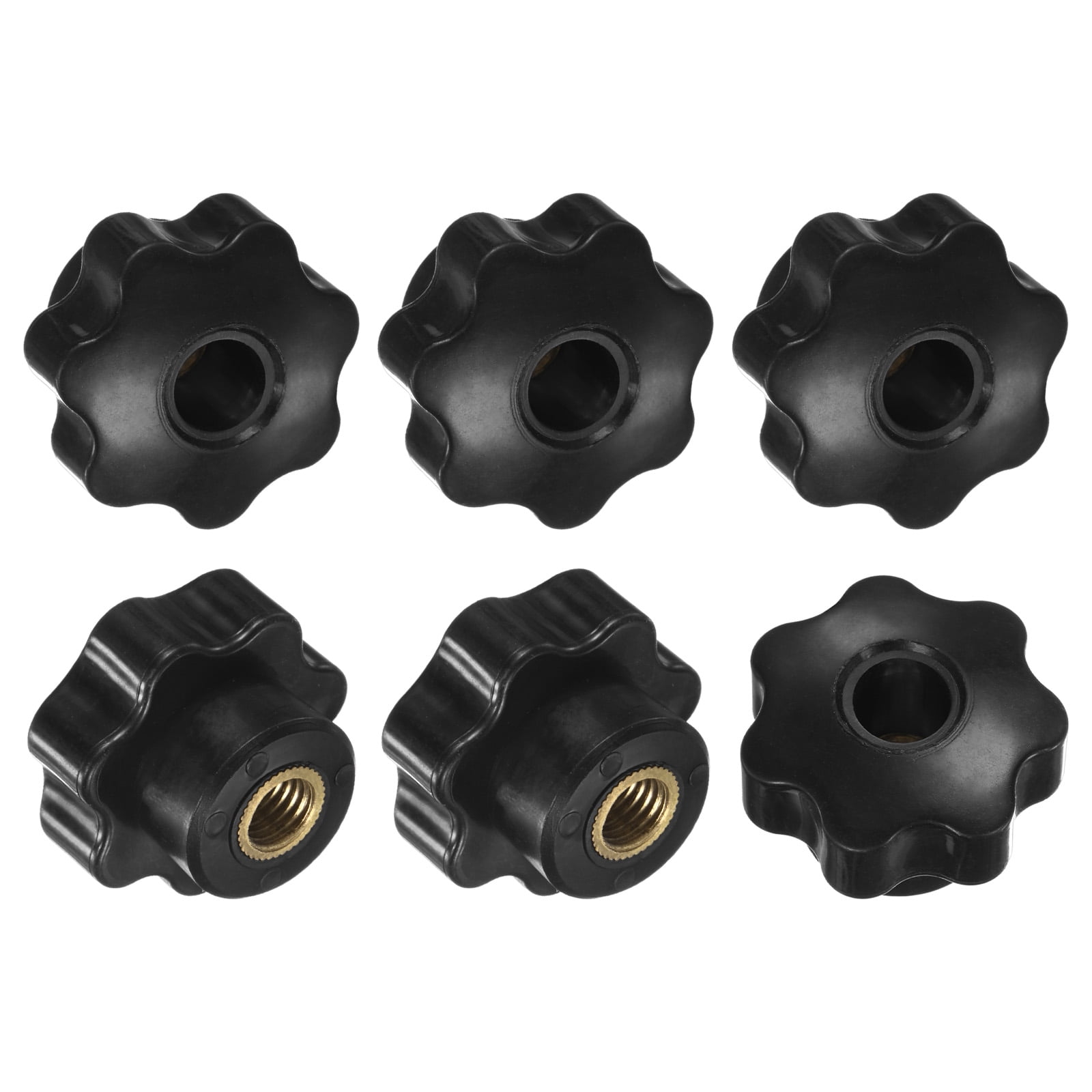Uxcell 6-Pack 7 Star Knobs, M10 Female Thread 40mm Seven-Pointed Head ...