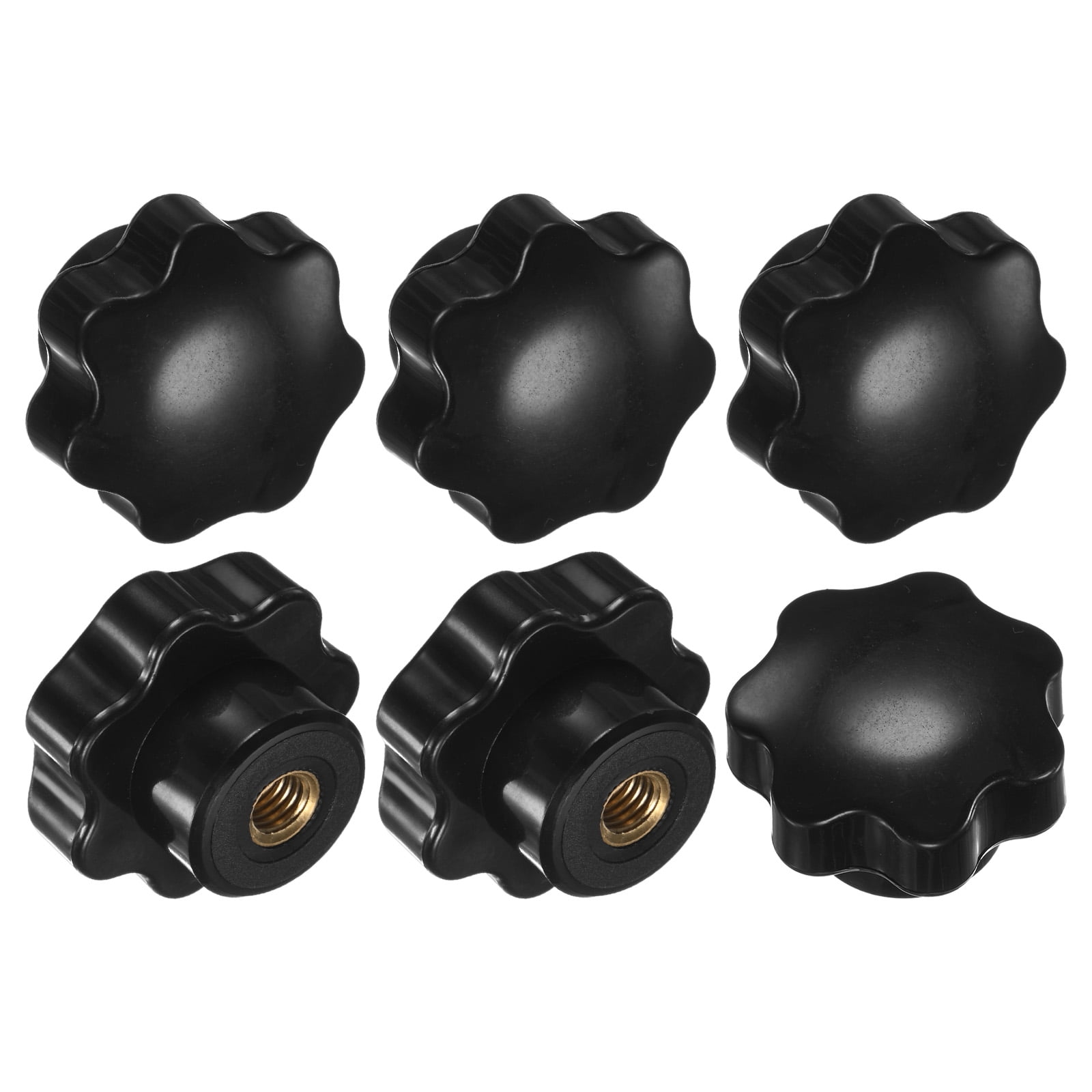 Uxcell 6-Pack 7 Star Knobs, M8 Female Thread 40mm Seven-Pointed Head ...