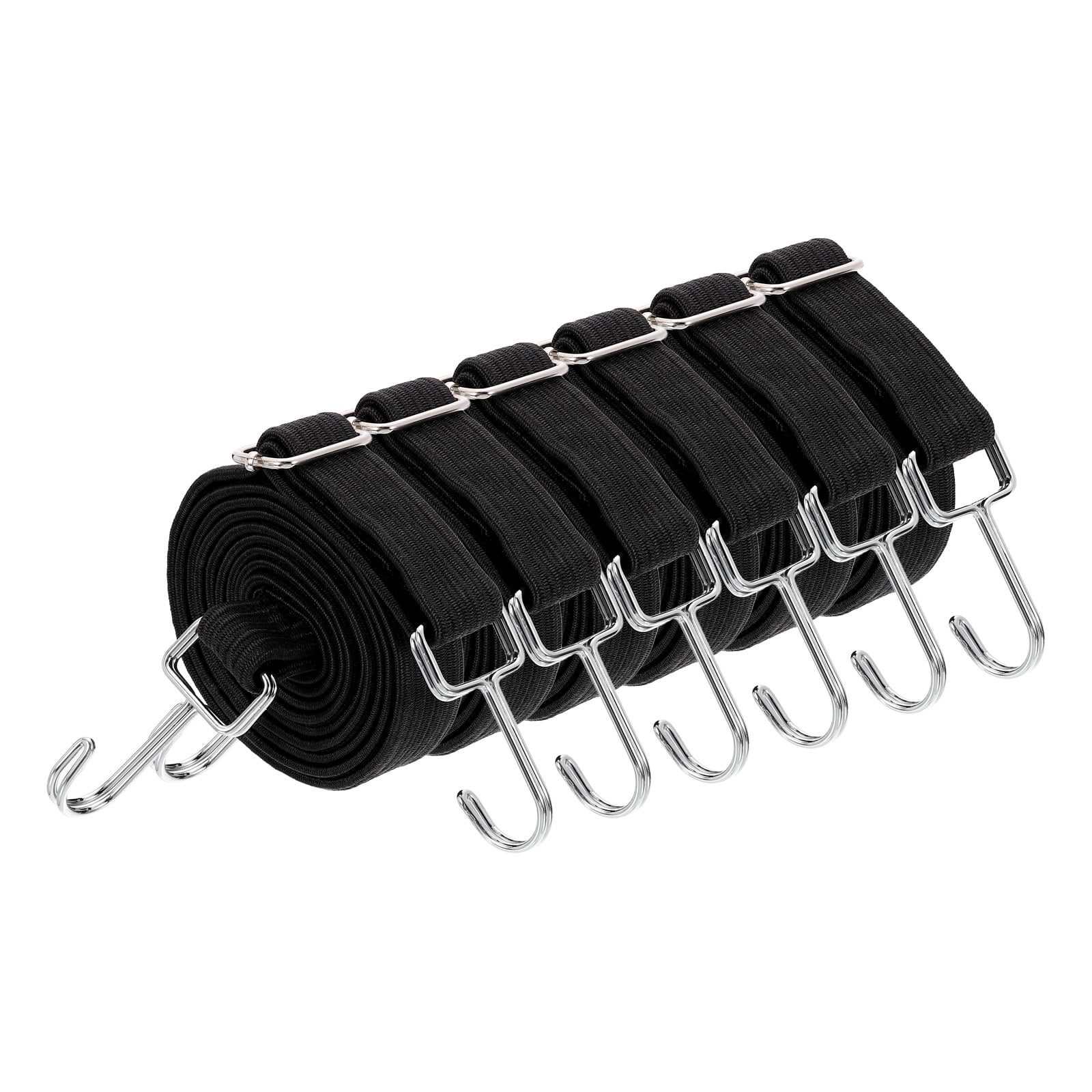 Uxcell 6 Pack Adjustable Bungee Cords with Hooks, 79 Inch Flat Heavy ...