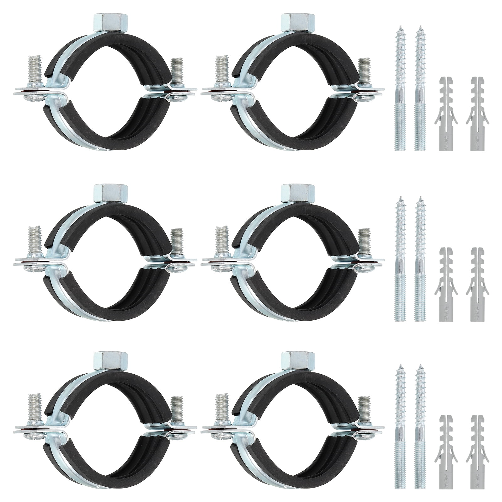 Uxcell 6 Pack Adjustable Pipe Bracket Clamp, 1-1/2"(38mm) Wall Ceiling ...