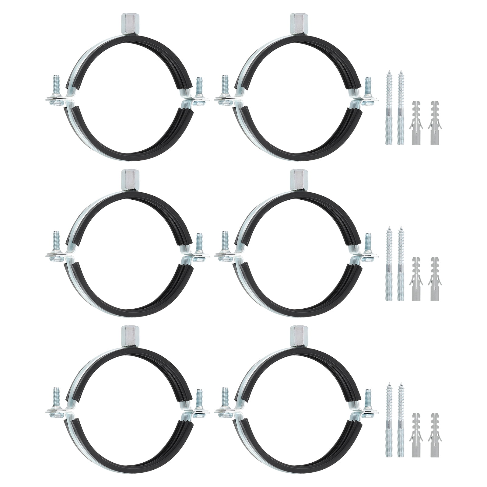Uxcell 6 Pack Adjustable Pipe Bracket Clamp, 3-1/2"(89mm) Wall Ceiling ...