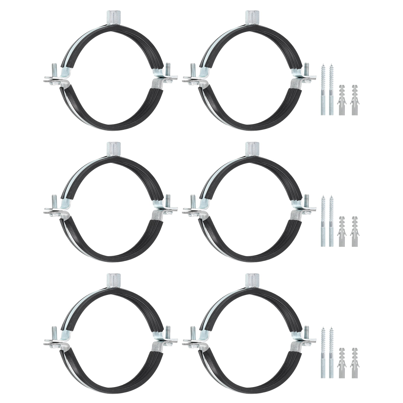 Uxcell 6 Pack Adjustable Pipe Bracket Clamp, 4"(102mm) Wall Ceiling ...