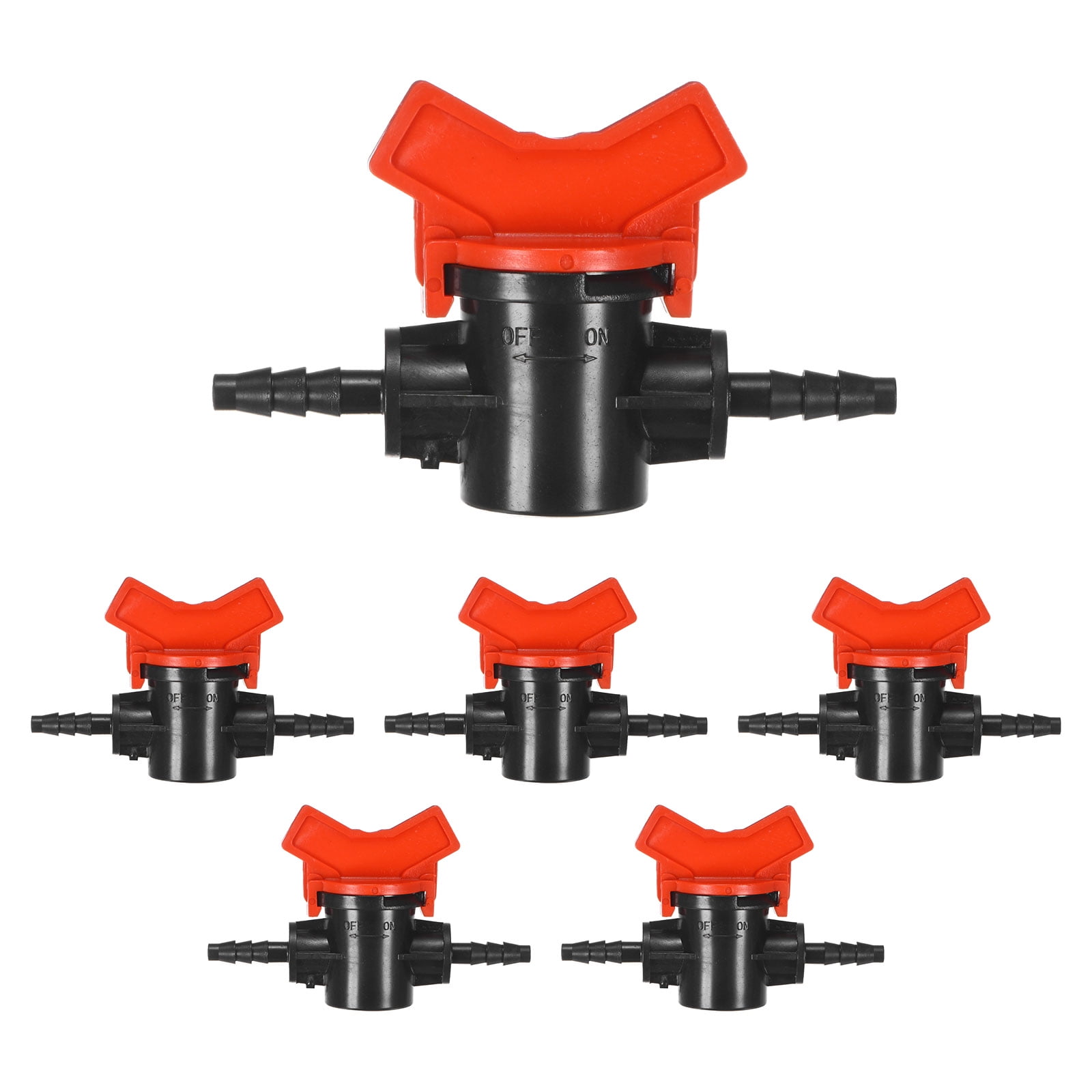 Uxcell 6-Pack Barbed Ball Valve, for 1/4 Inch Drip Tubing In-Line Ball ...