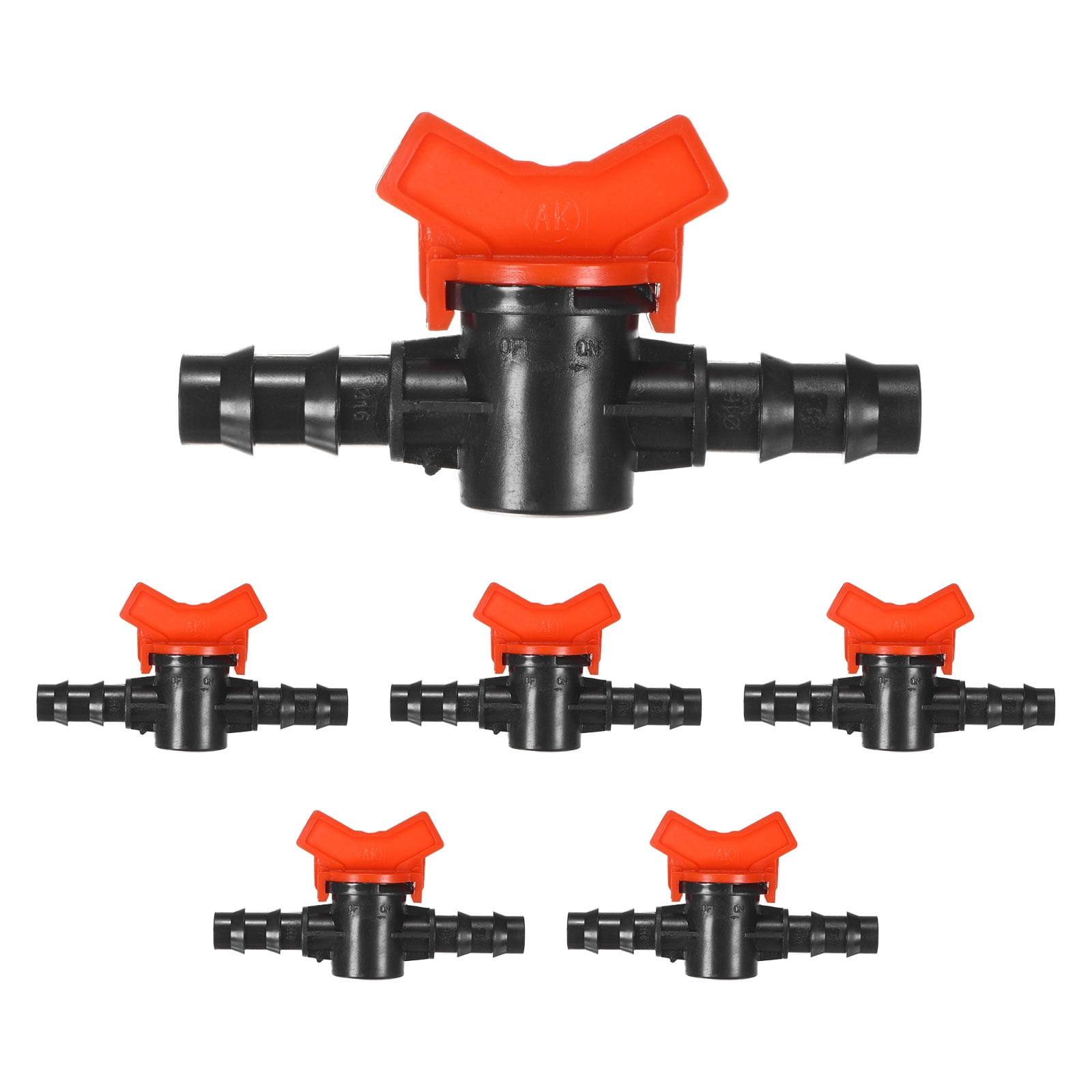 Uxcell 6-Pack Barbed Ball Valve, for 5/8 Inch Drip Tubing In-Line Ball ...