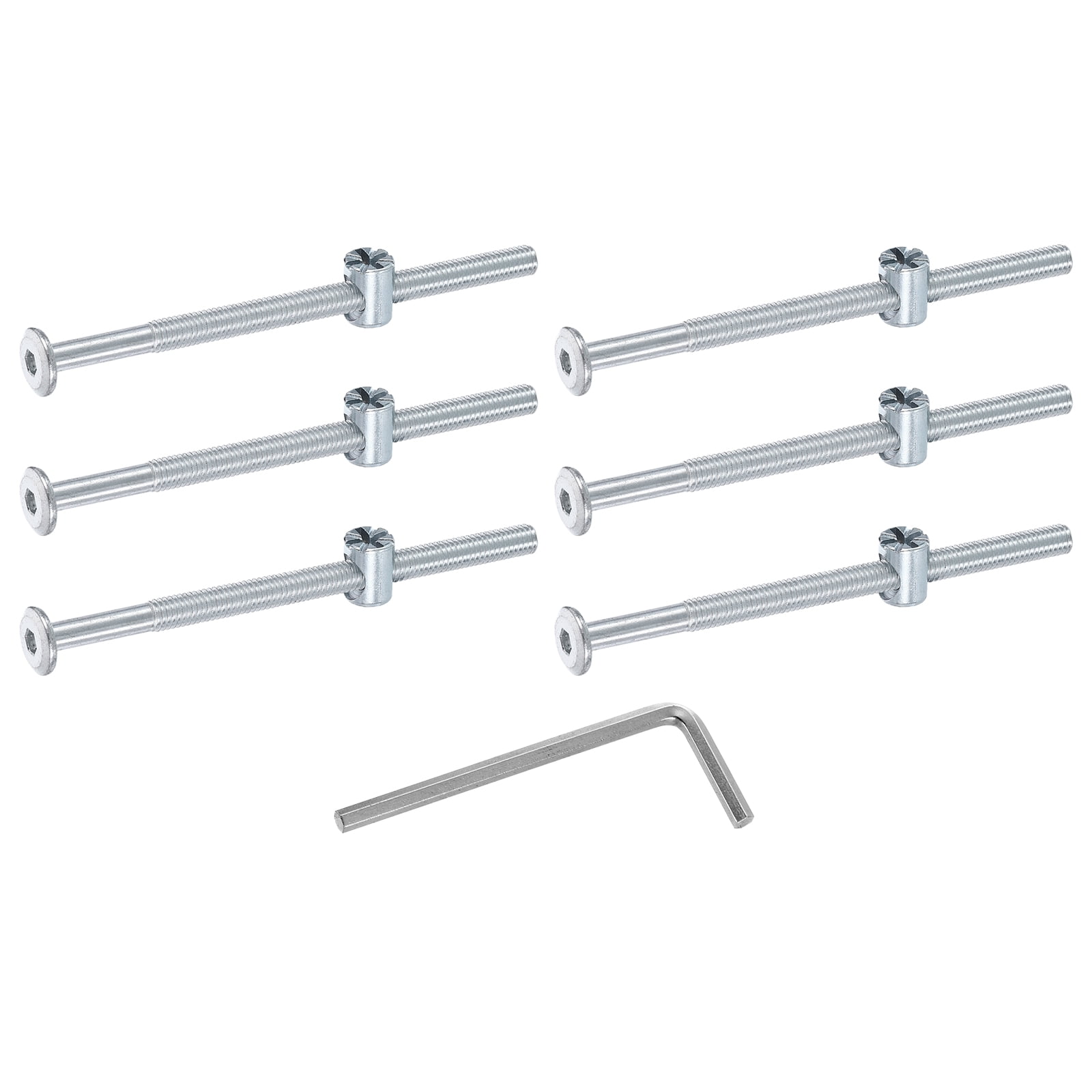 Uxcell 6 Pack Bed Frame Bolts, M6 x 100mm Hex Socket Head Screws Bolts ...