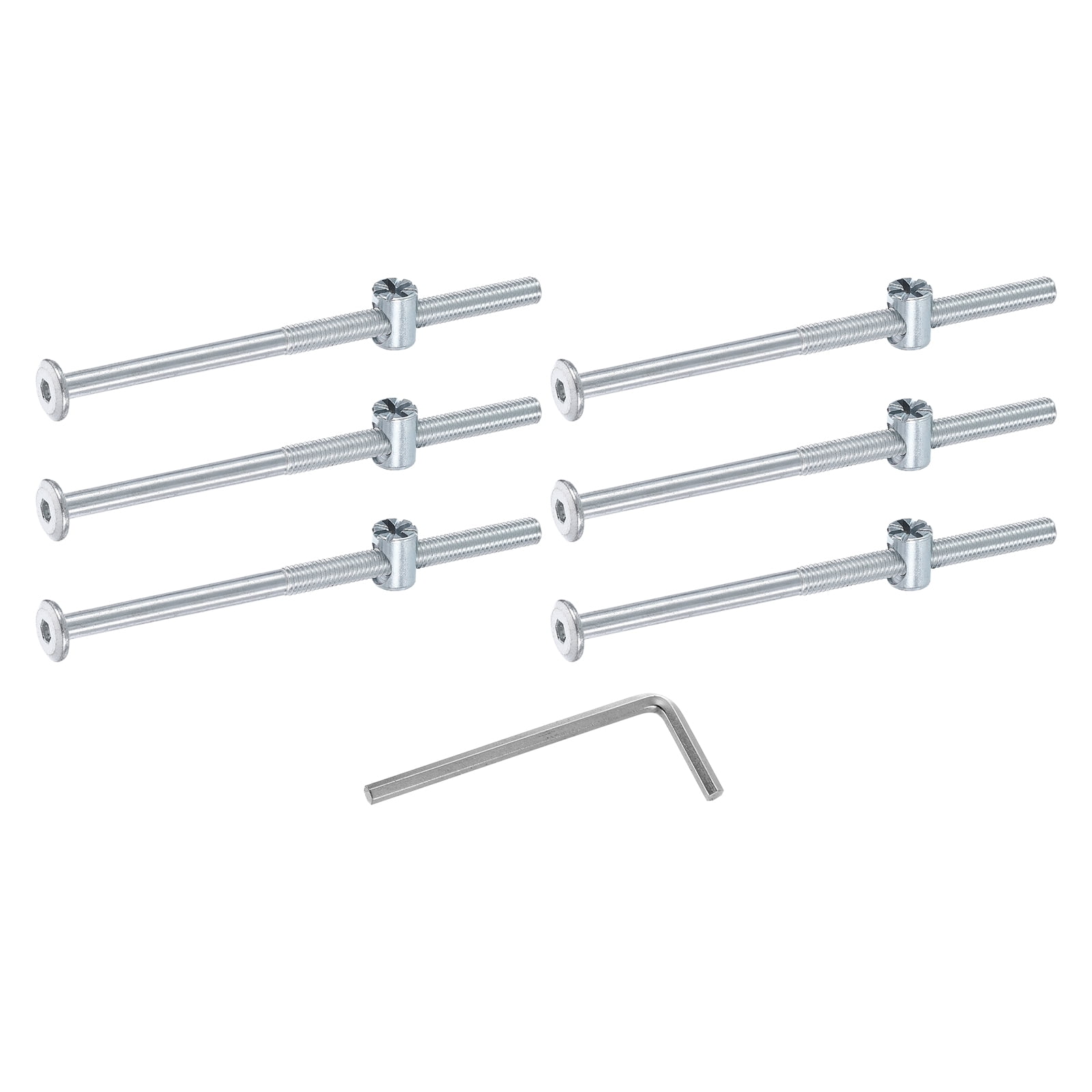 Uxcell 6 Pack Bed Frame Bolts, M6 x 110mm Hex Socket Head Screws Bolts ...