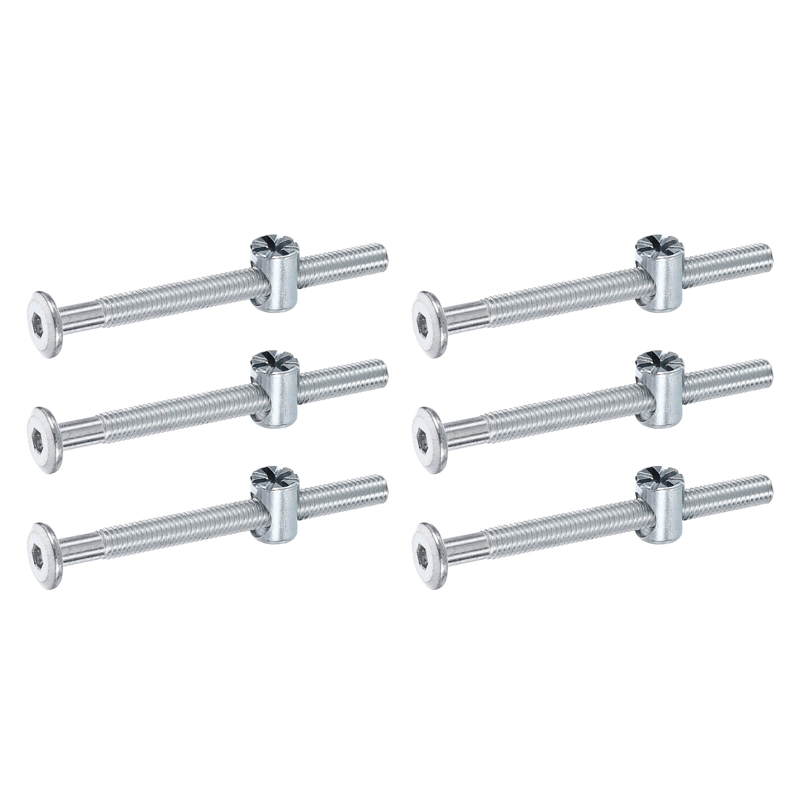 Uxcell 6 Pack Bed Frame Bolts, M6 x 70mm Hex Socket Head Screws Bolts ...